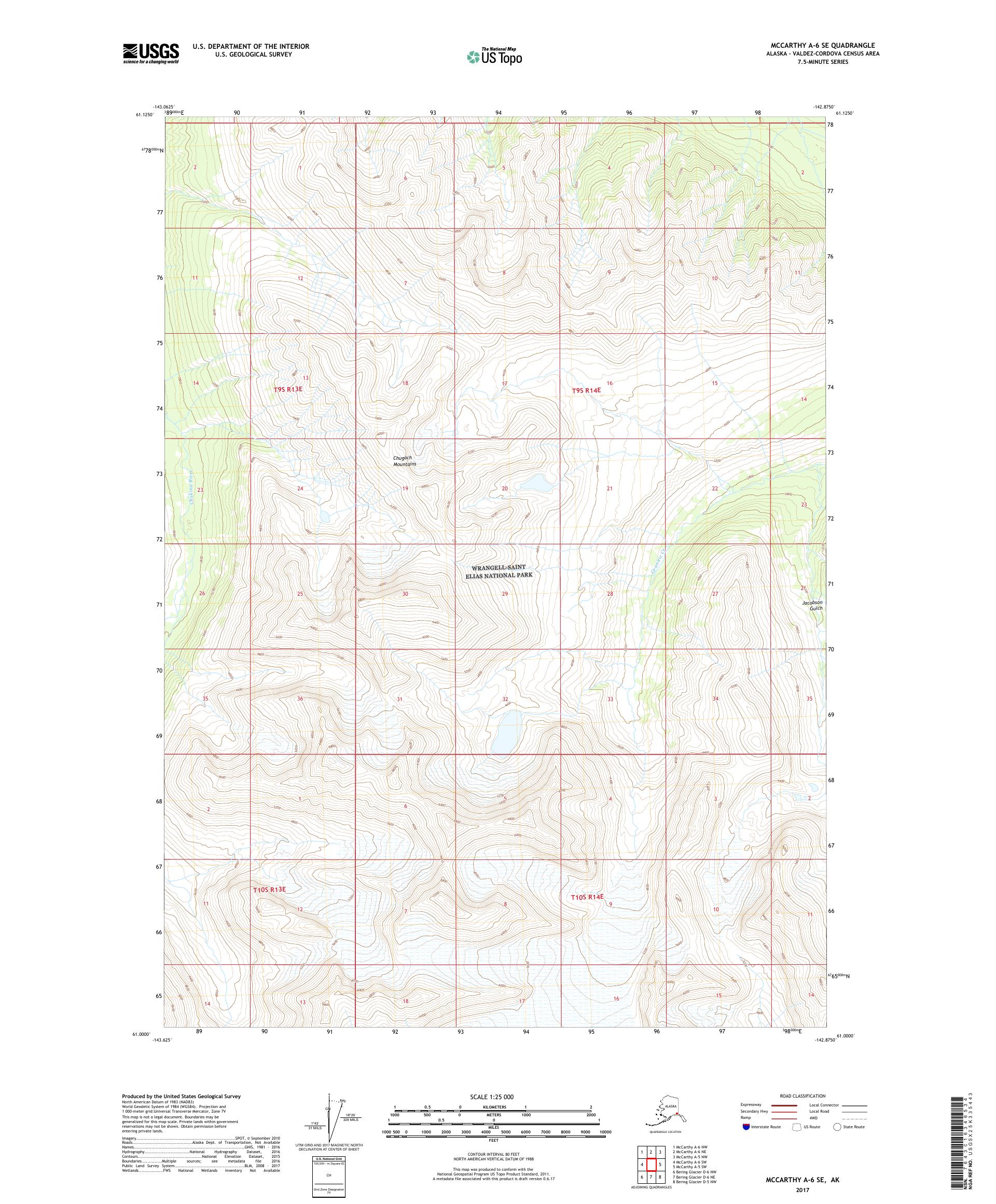 McCarthy A-6 SE Alaska US Topo Map – MyTopo Map Store
