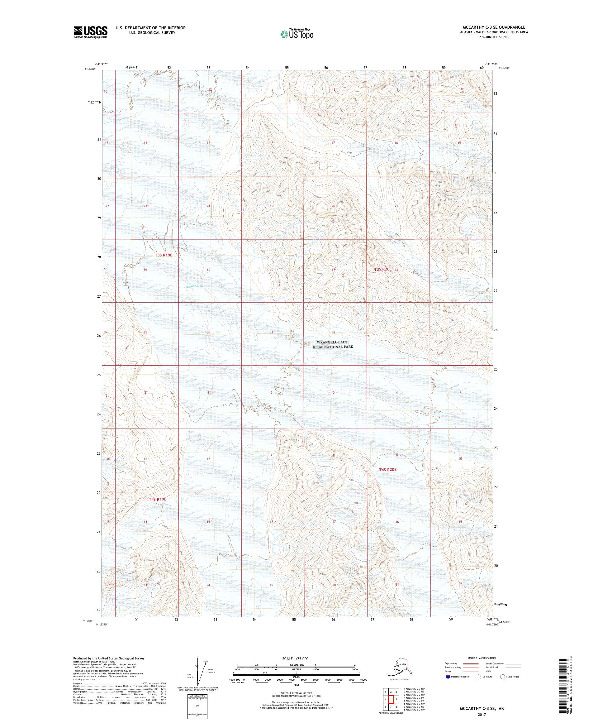 McCarthy C-3 SE Alaska US Topo Map – MyTopo Map Store
