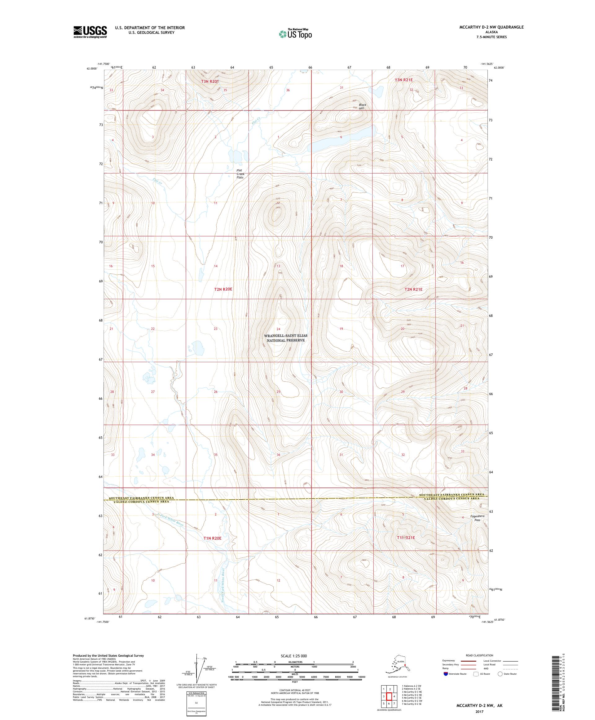 McCarthy D-2 NW Alaska US Topo Map – MyTopo Map Store