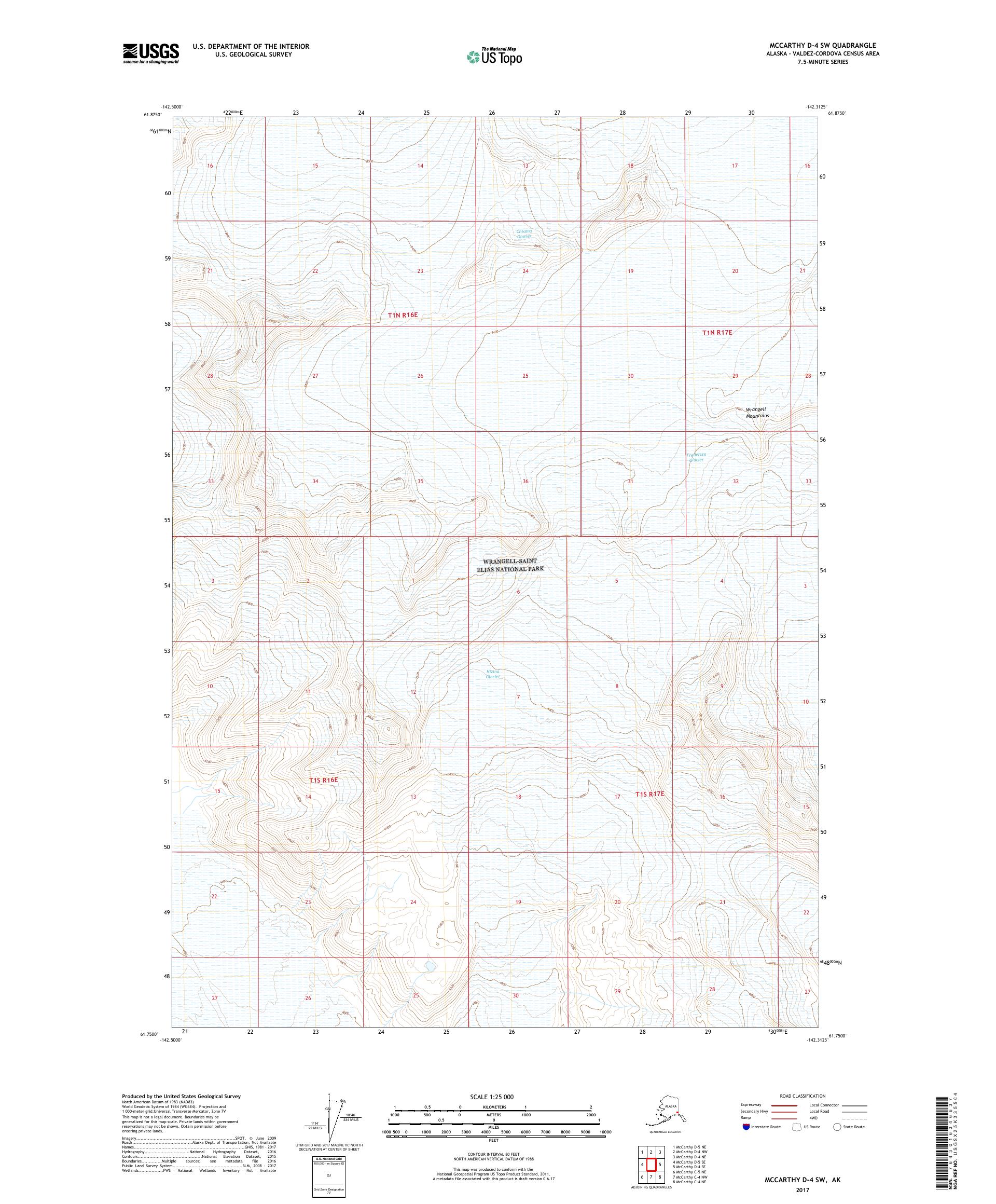 McCarthy D-4 SW Alaska US Topo Map – MyTopo Map Store