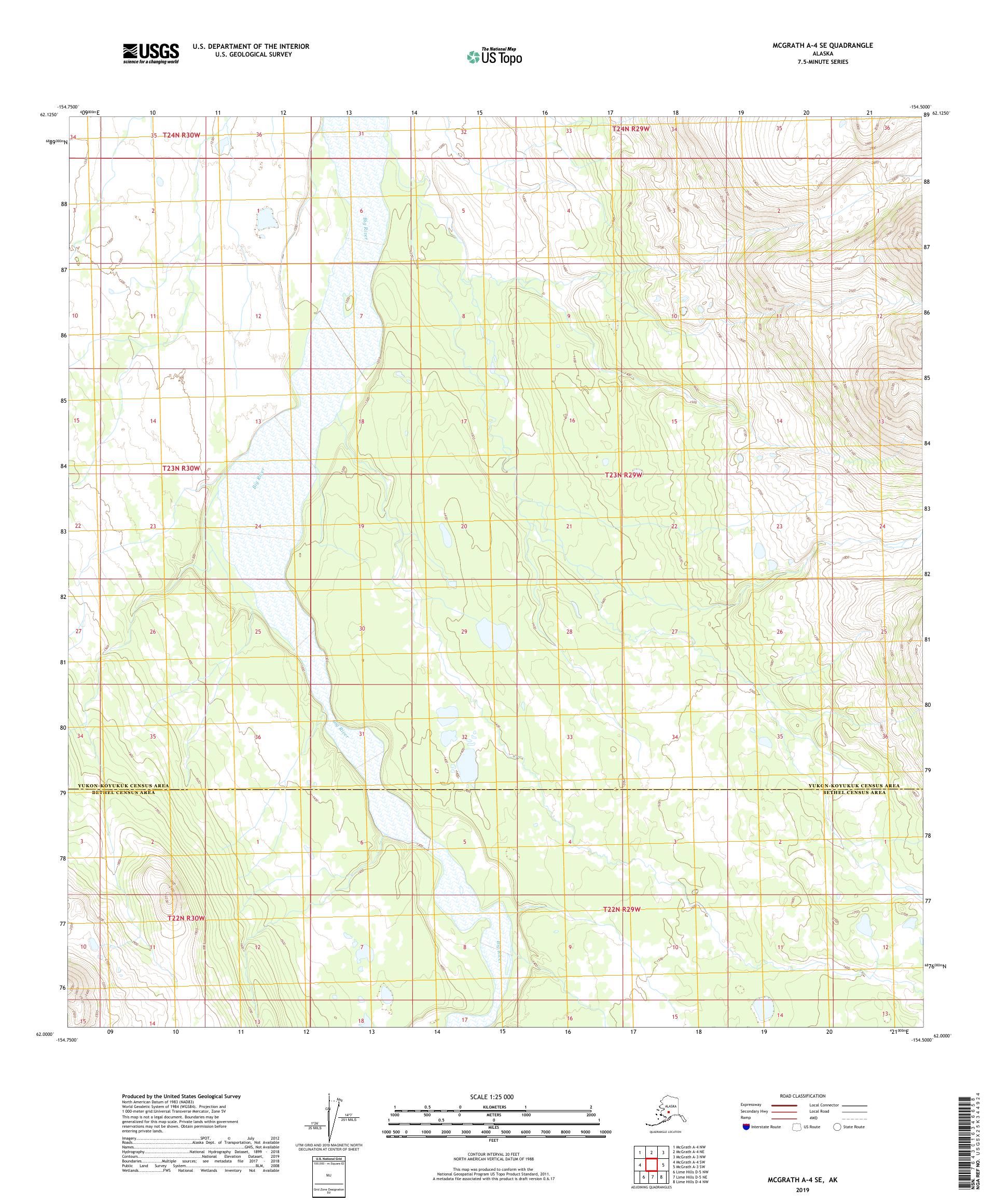 McGrath A-4 SE Alaska US Topo Map – MyTopo Map Store