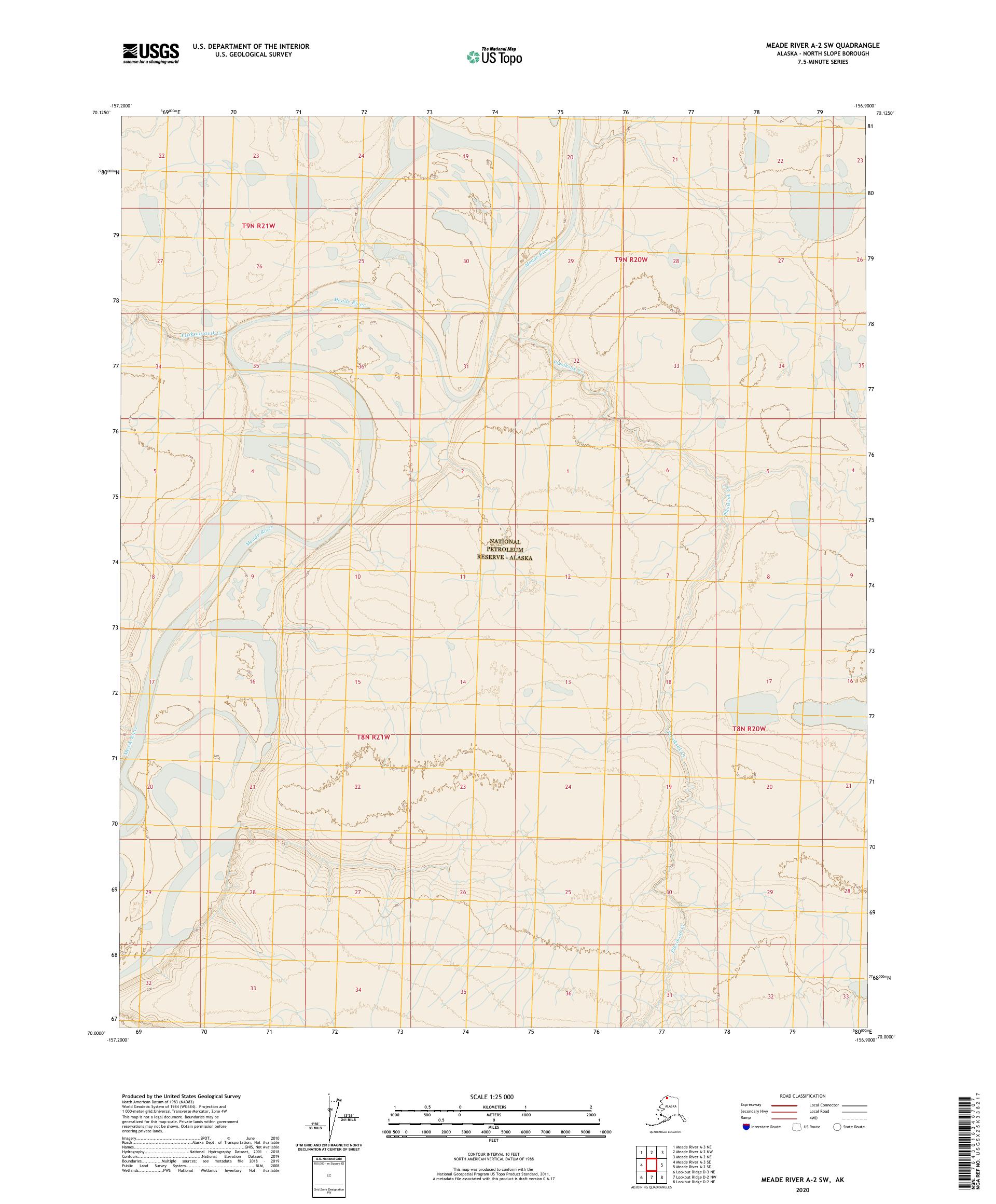 Meade River A-2 SW Alaska US Topo Map – MyTopo Map Store