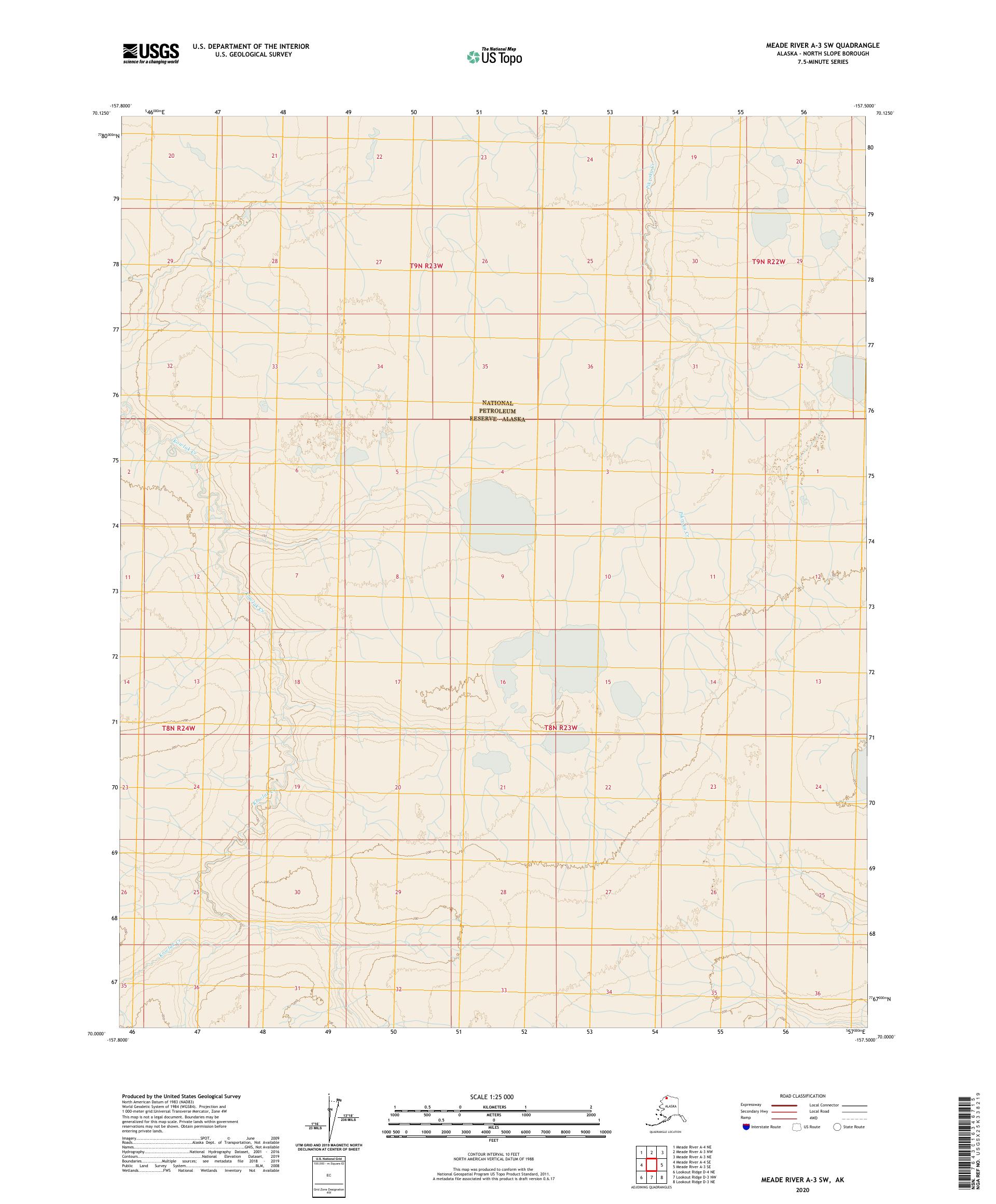 Meade River A-3 SW Alaska US Topo Map – MyTopo Map Store