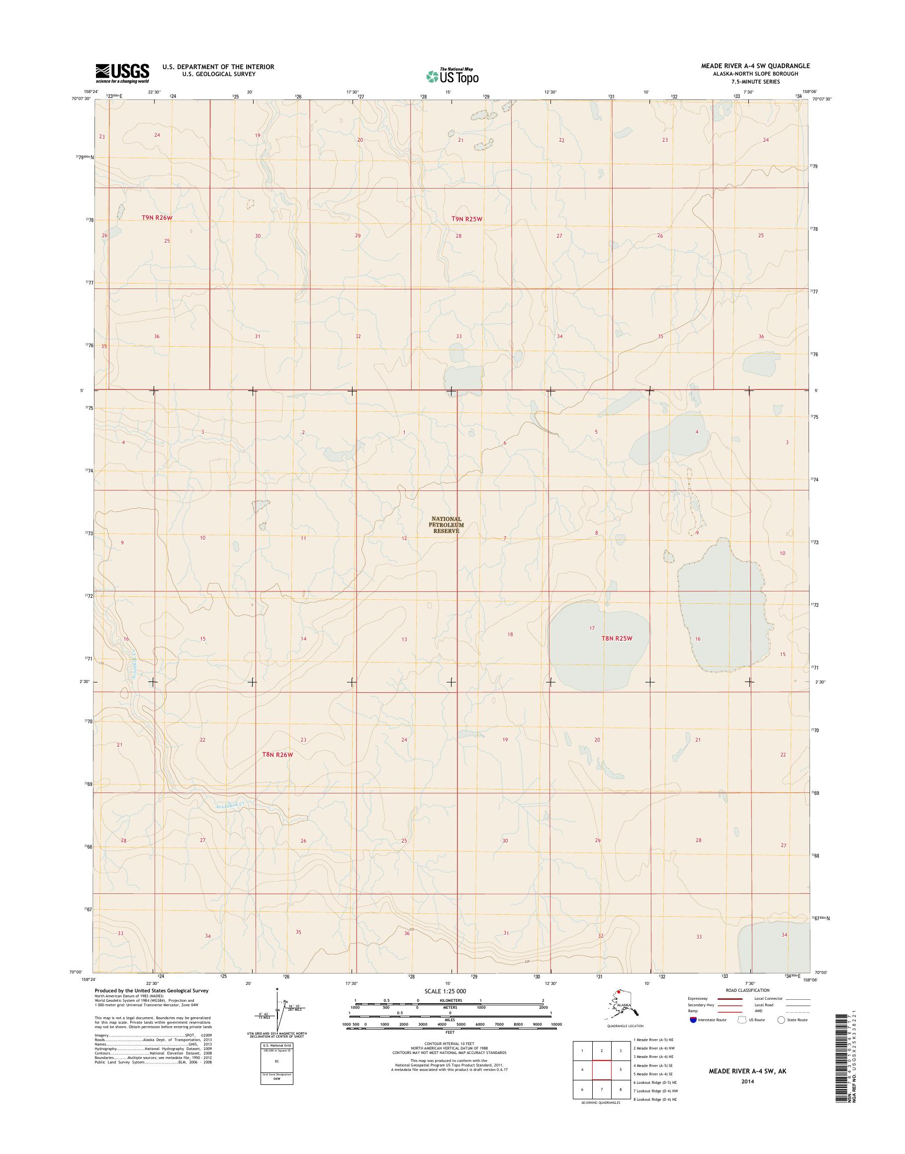 Meade River A-4 SW Alaska US Topo Map – MyTopo Map Store