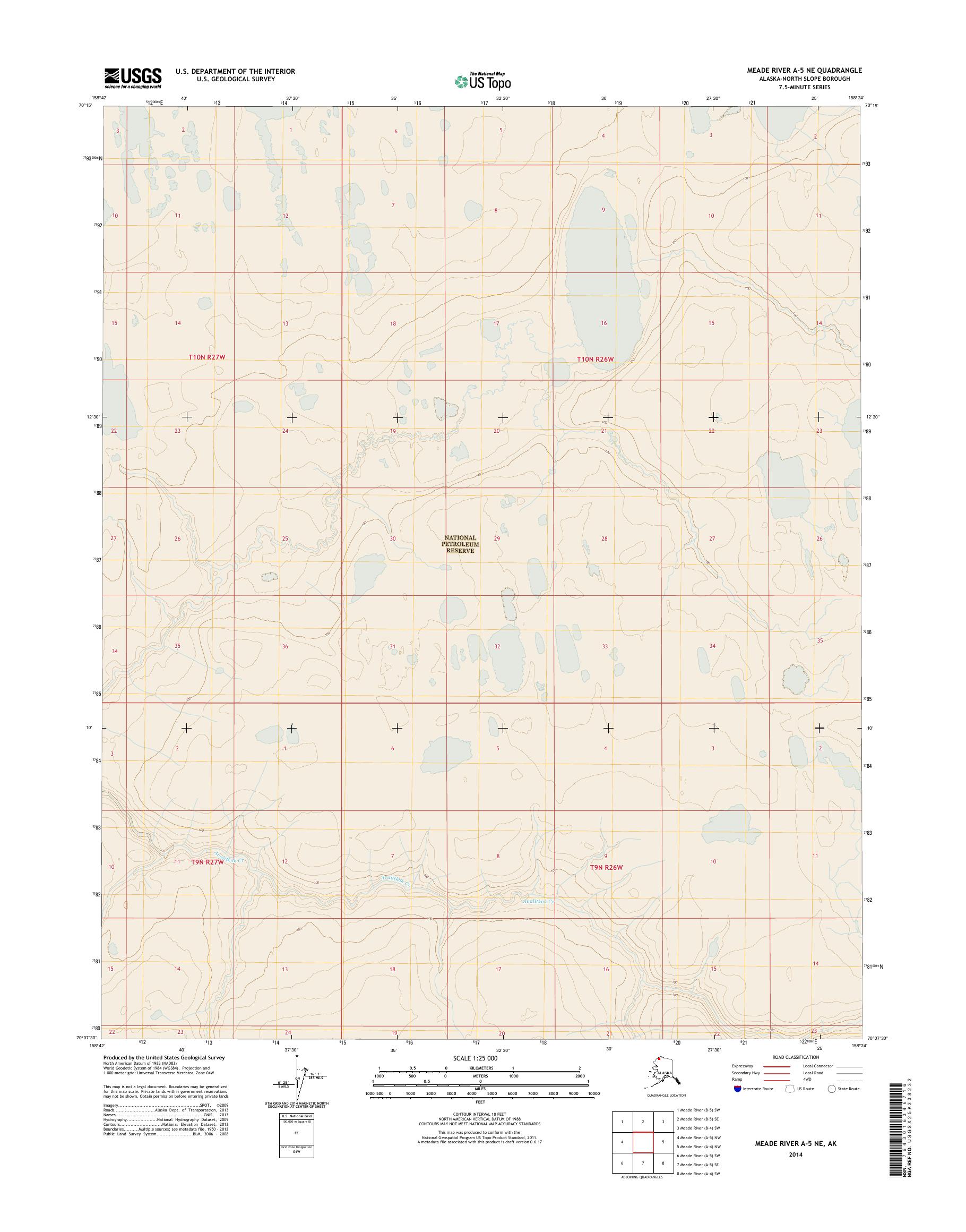 Meade River A-5 NE Alaska US Topo Map – MyTopo Map Store