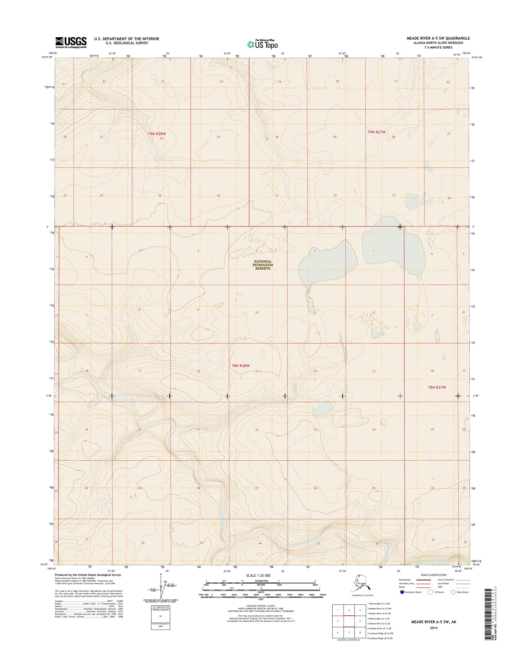 Meade River A-5 SW Alaska US Topo Map – MyTopo Map Store