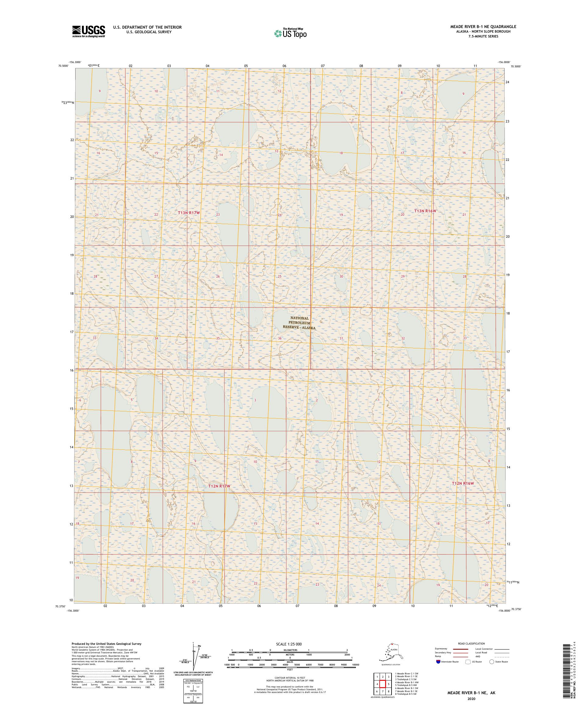 Meade River B-1 NE Alaska US Topo Map – MyTopo Map Store