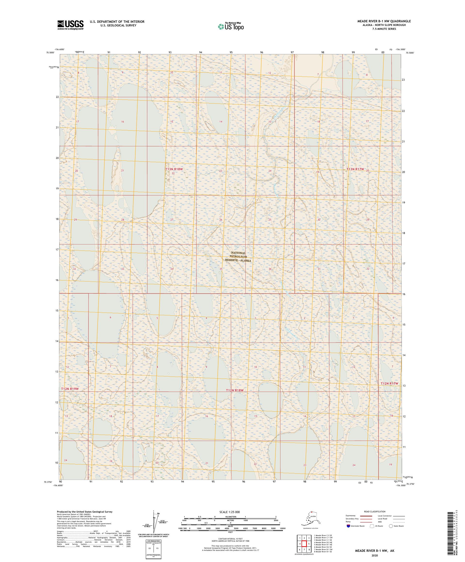 Meade River B-1 NW Alaska US Topo Map – MyTopo Map Store