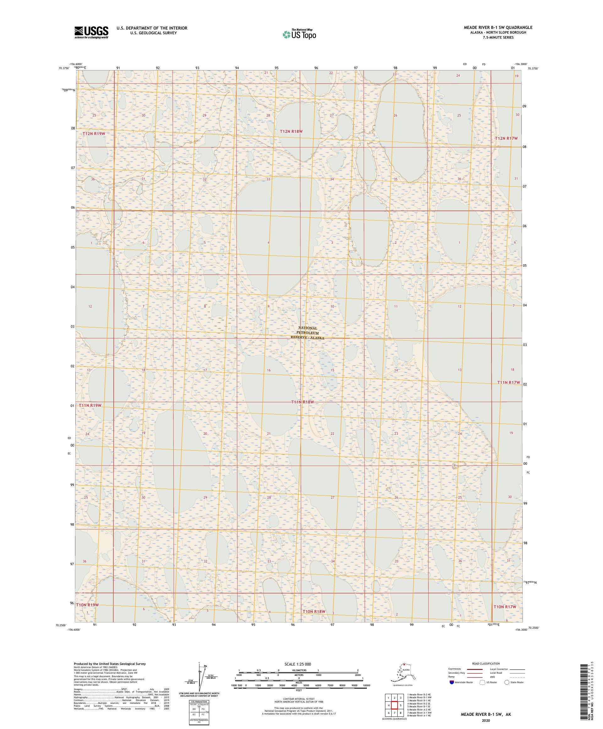 Meade River B-1 SW Alaska US Topo Map – MyTopo Map Store