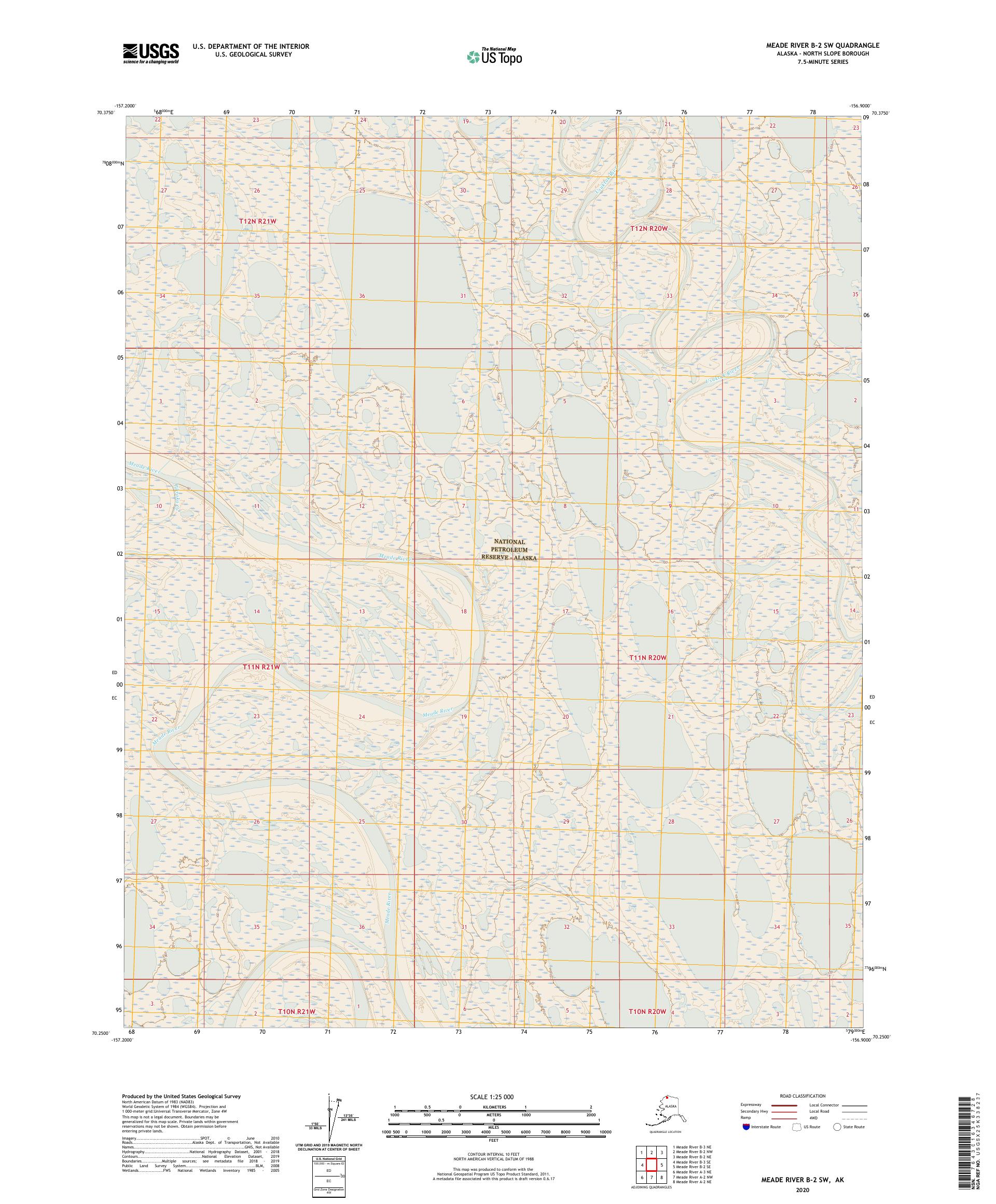Meade River B-2 SW Alaska US Topo Map – MyTopo Map Store