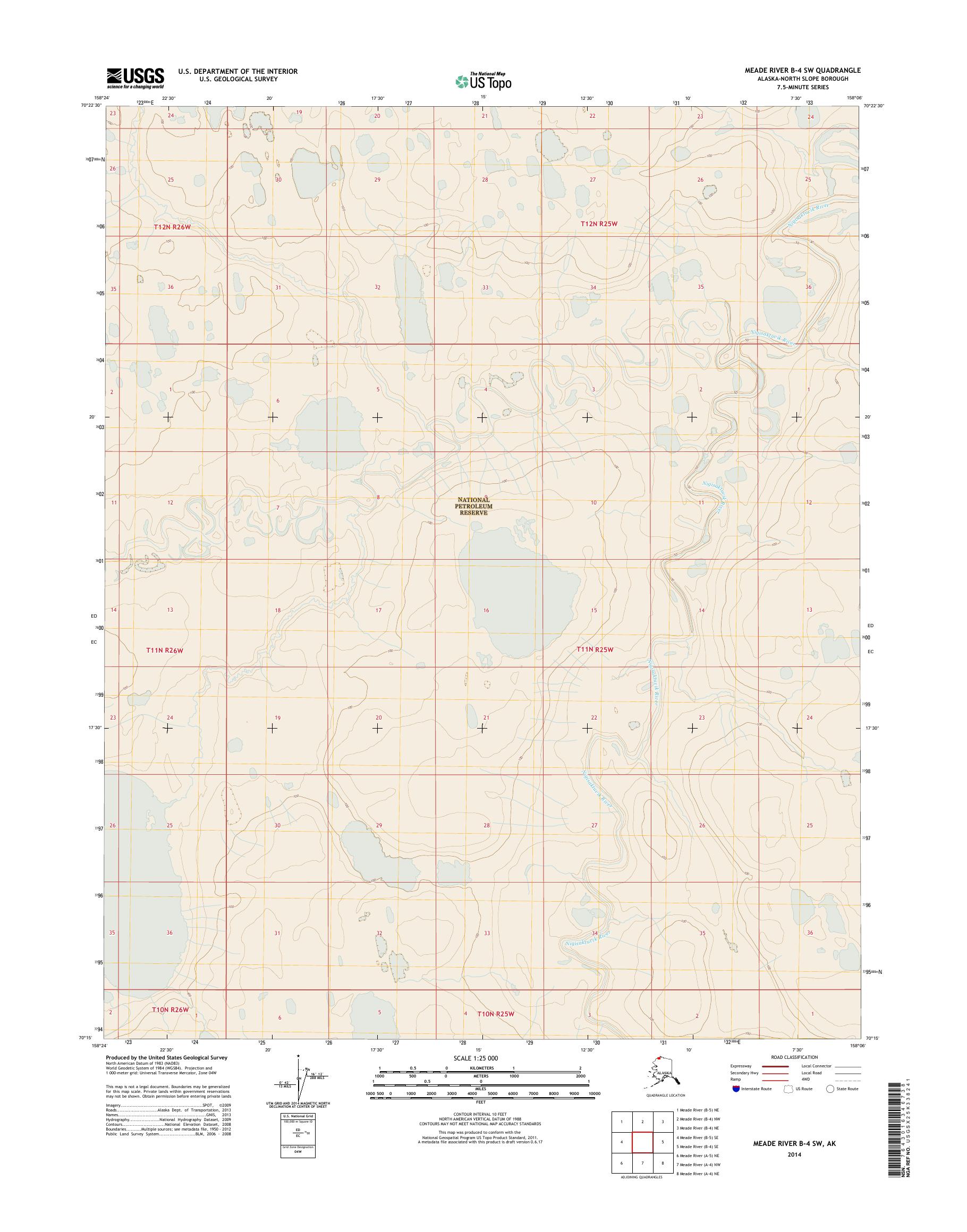 Meade River B-4 SW Alaska US Topo Map – MyTopo Map Store