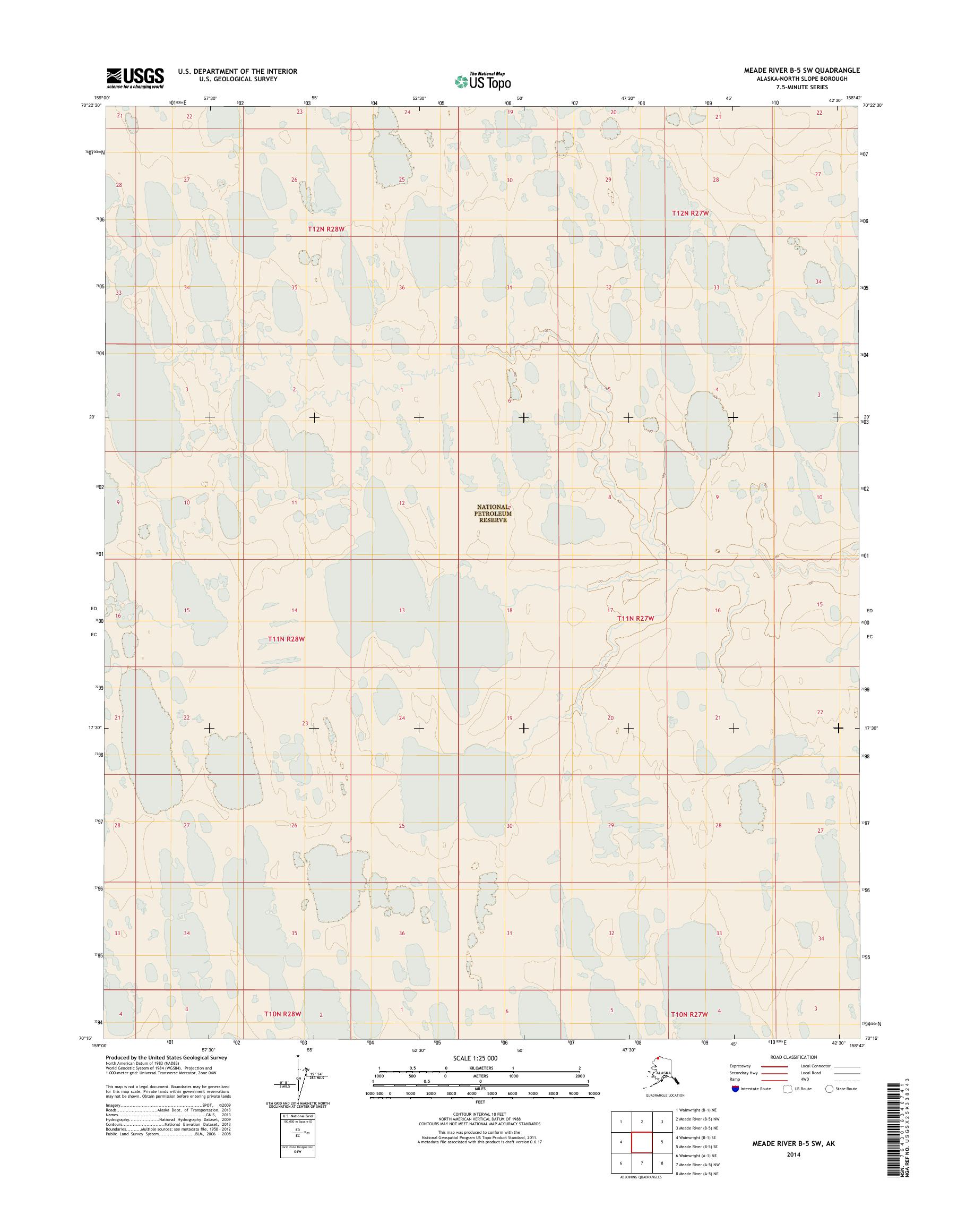 Meade River B-5 SW Alaska US Topo Map – MyTopo Map Store