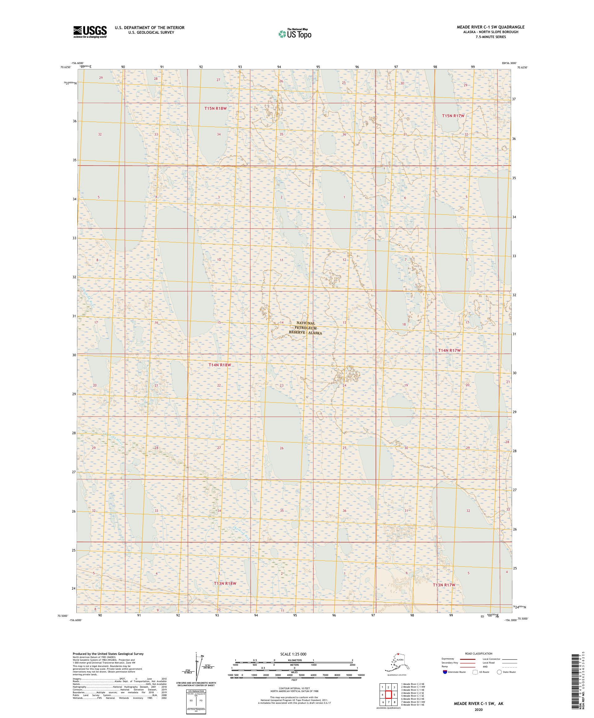 Meade River C-1 SW Alaska US Topo Map – MyTopo Map Store