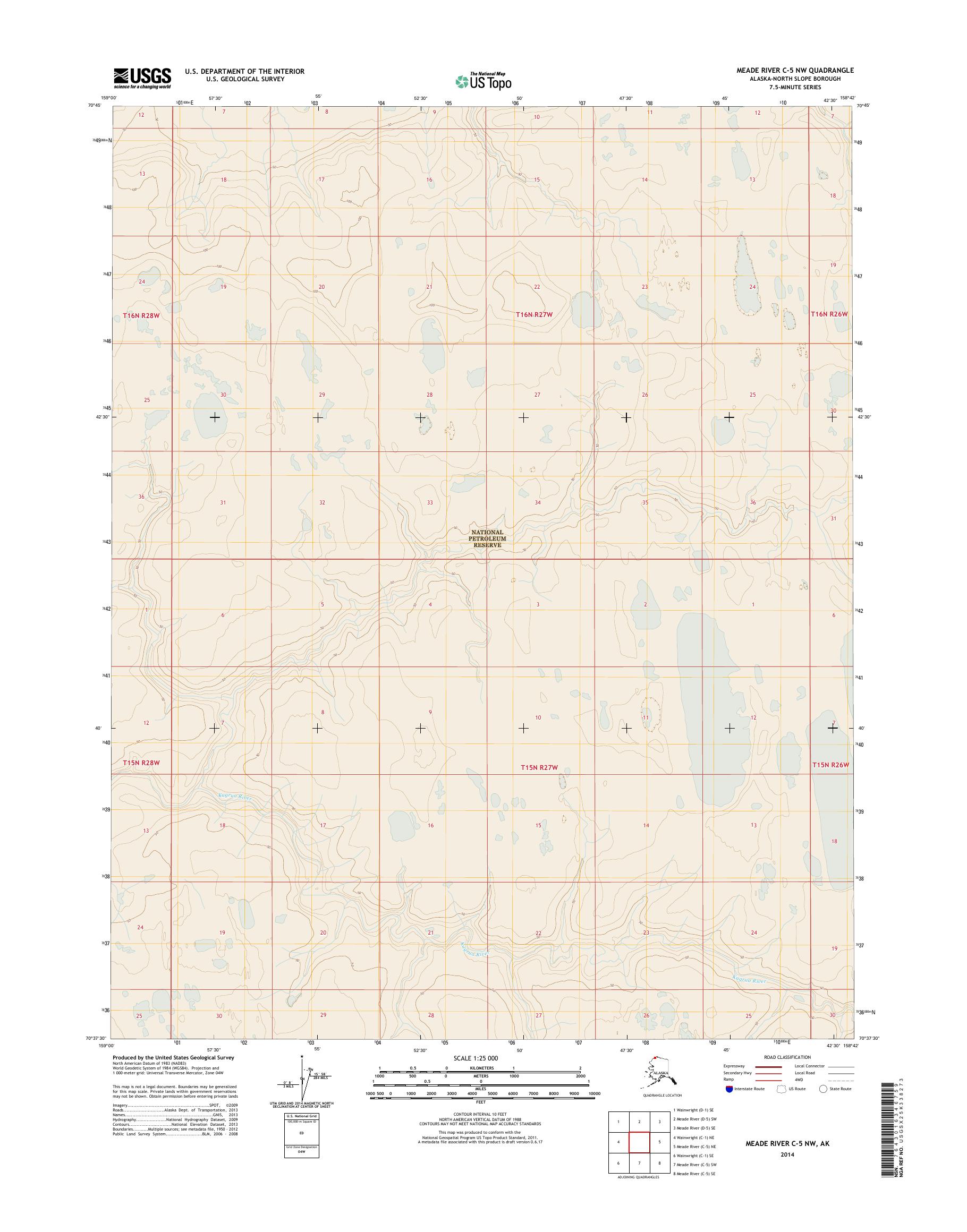 Meade River C-5 NW Alaska US Topo Map – MyTopo Map Store