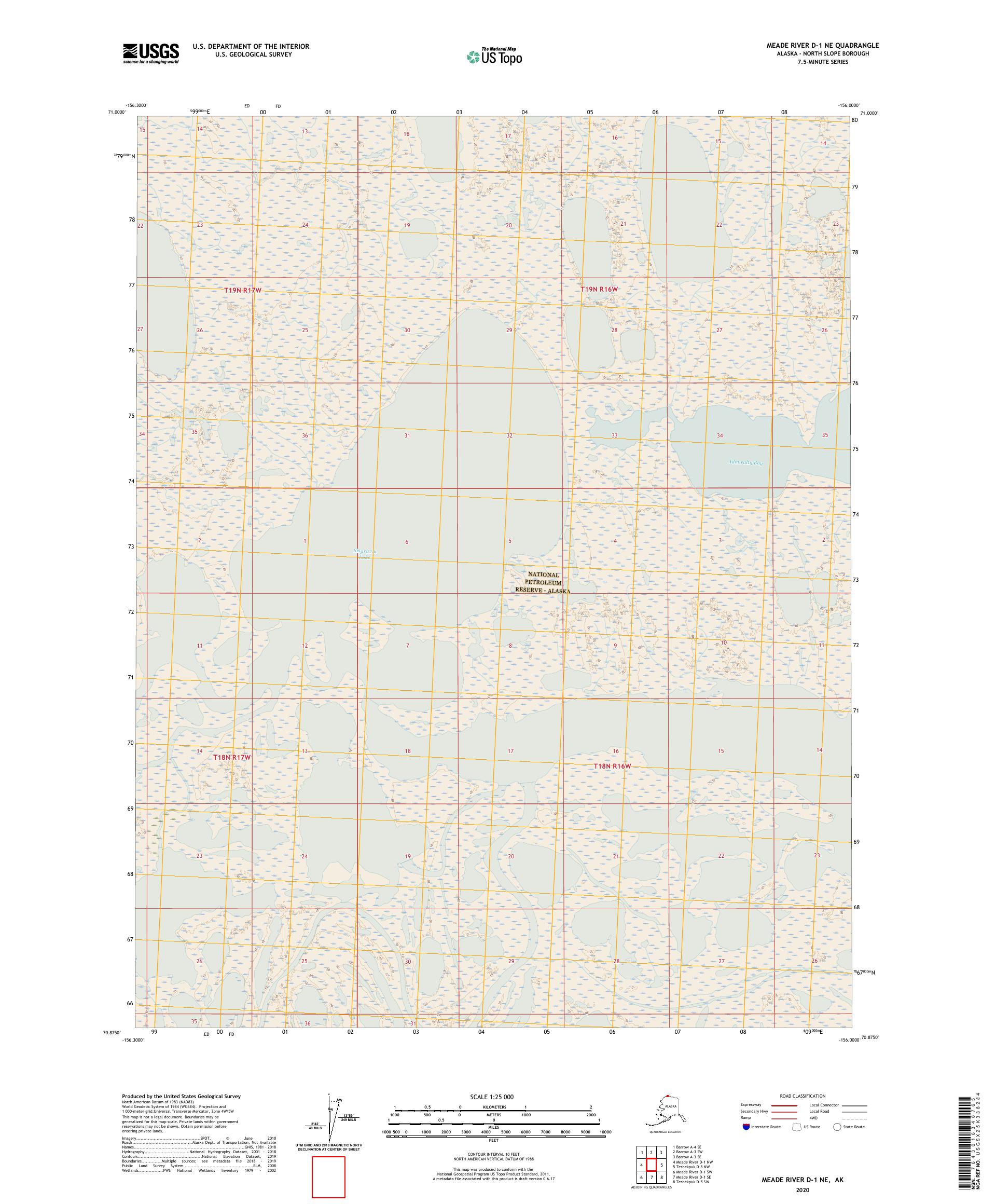 Meade River D-1 NE Alaska US Topo Map – MyTopo Map Store