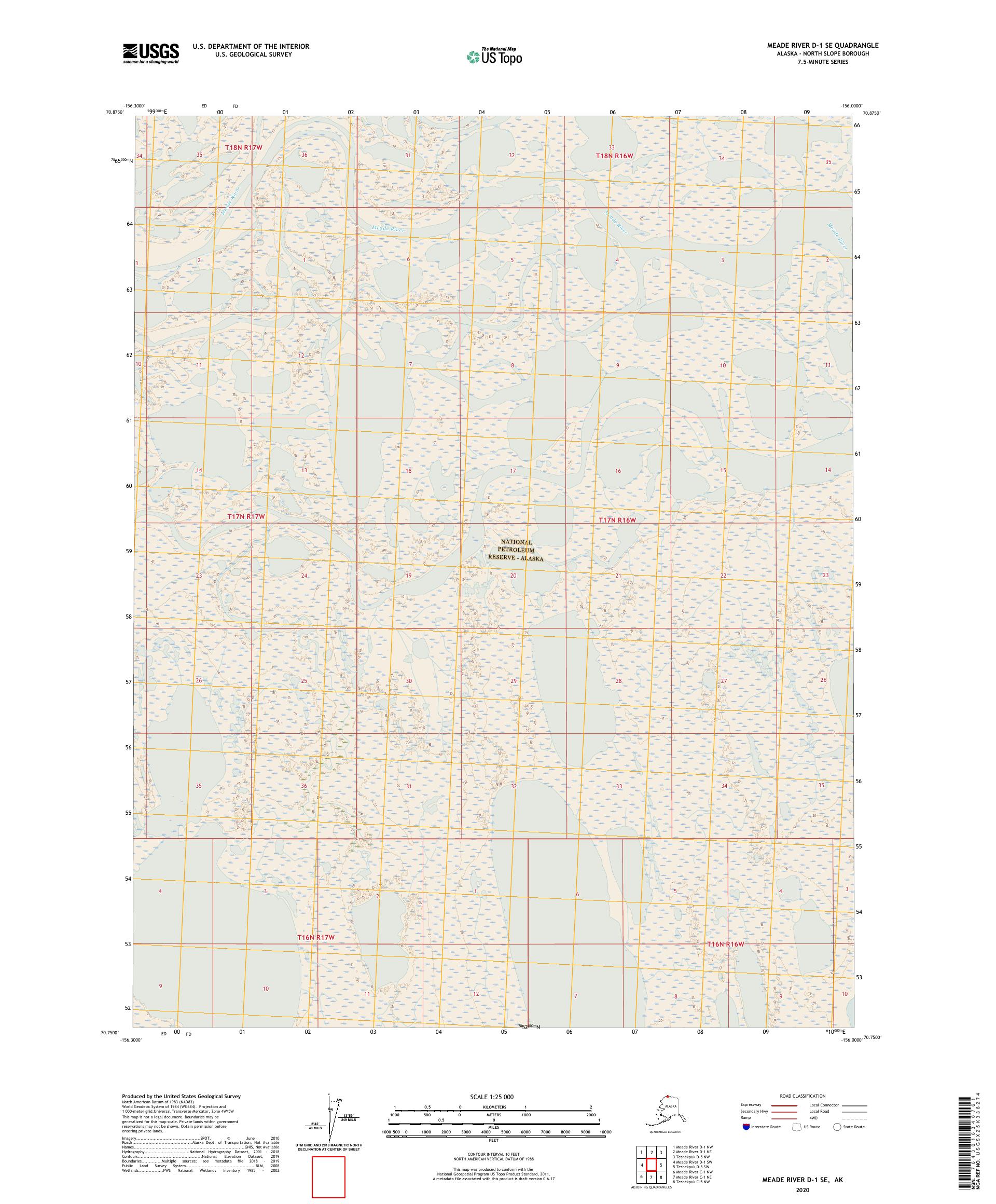 Meade River D-1 SE Alaska US Topo Map – MyTopo Map Store