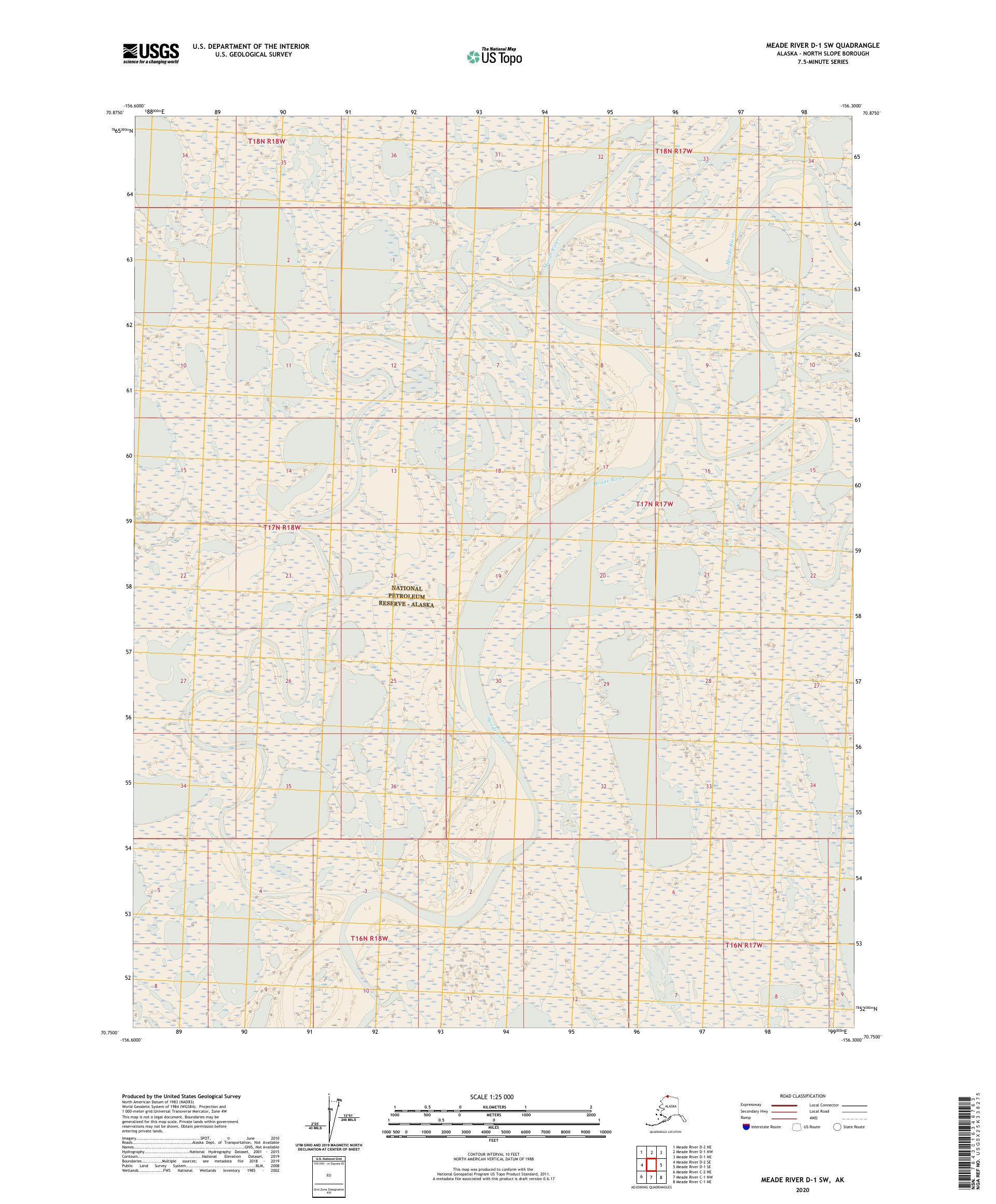 Meade River D-1 SW Alaska US Topo Map – MyTopo Map Store