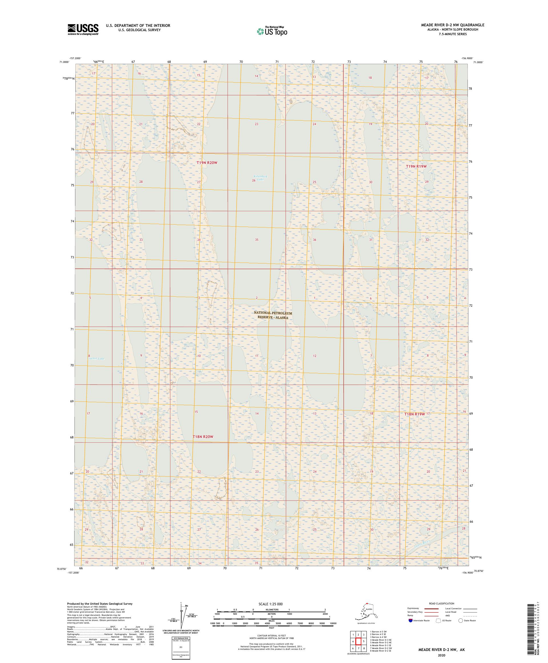 Meade River D-2 NW Alaska US Topo Map – MyTopo Map Store