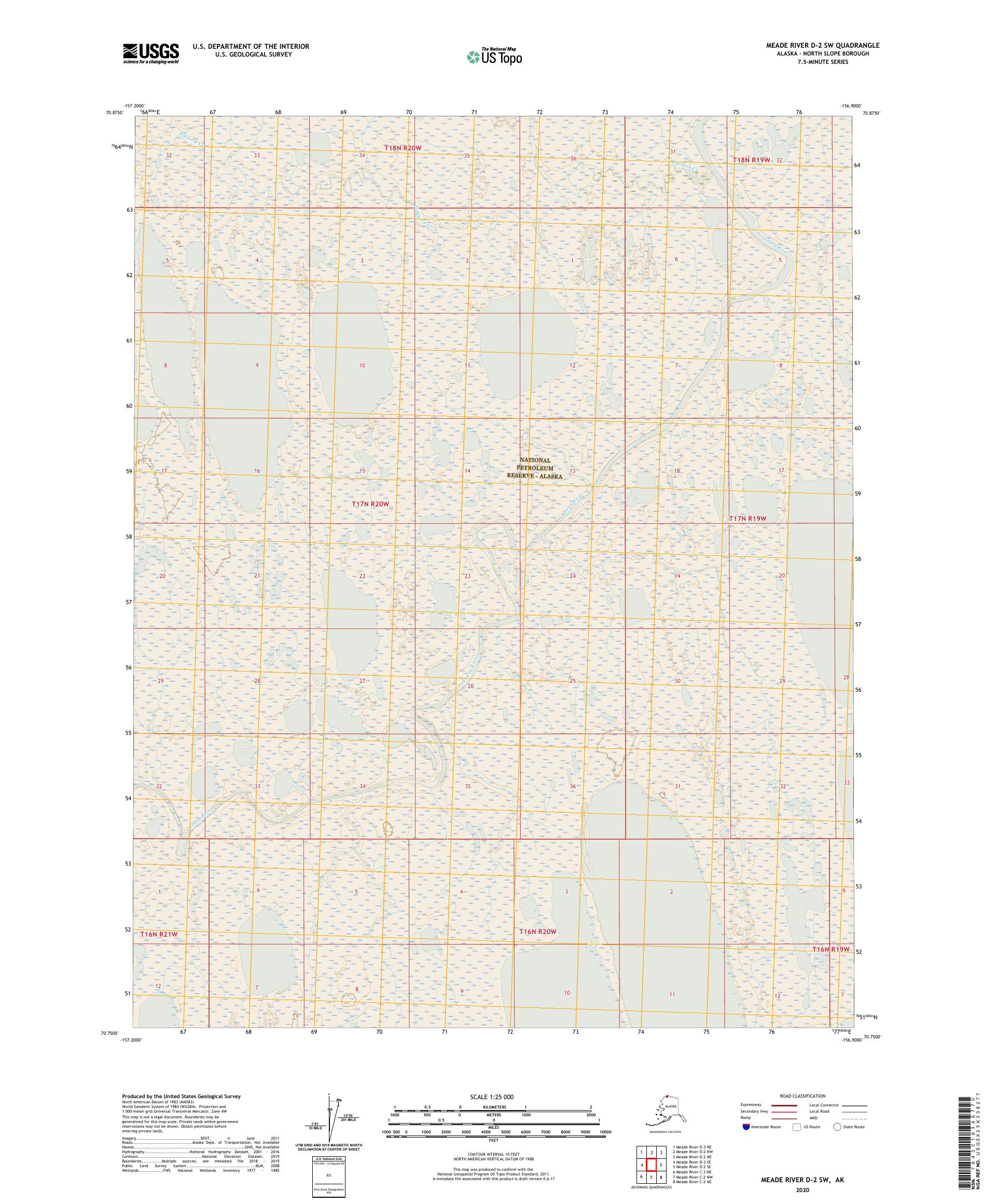 Meade River D-2 SW Alaska US Topo Map – MyTopo Map Store