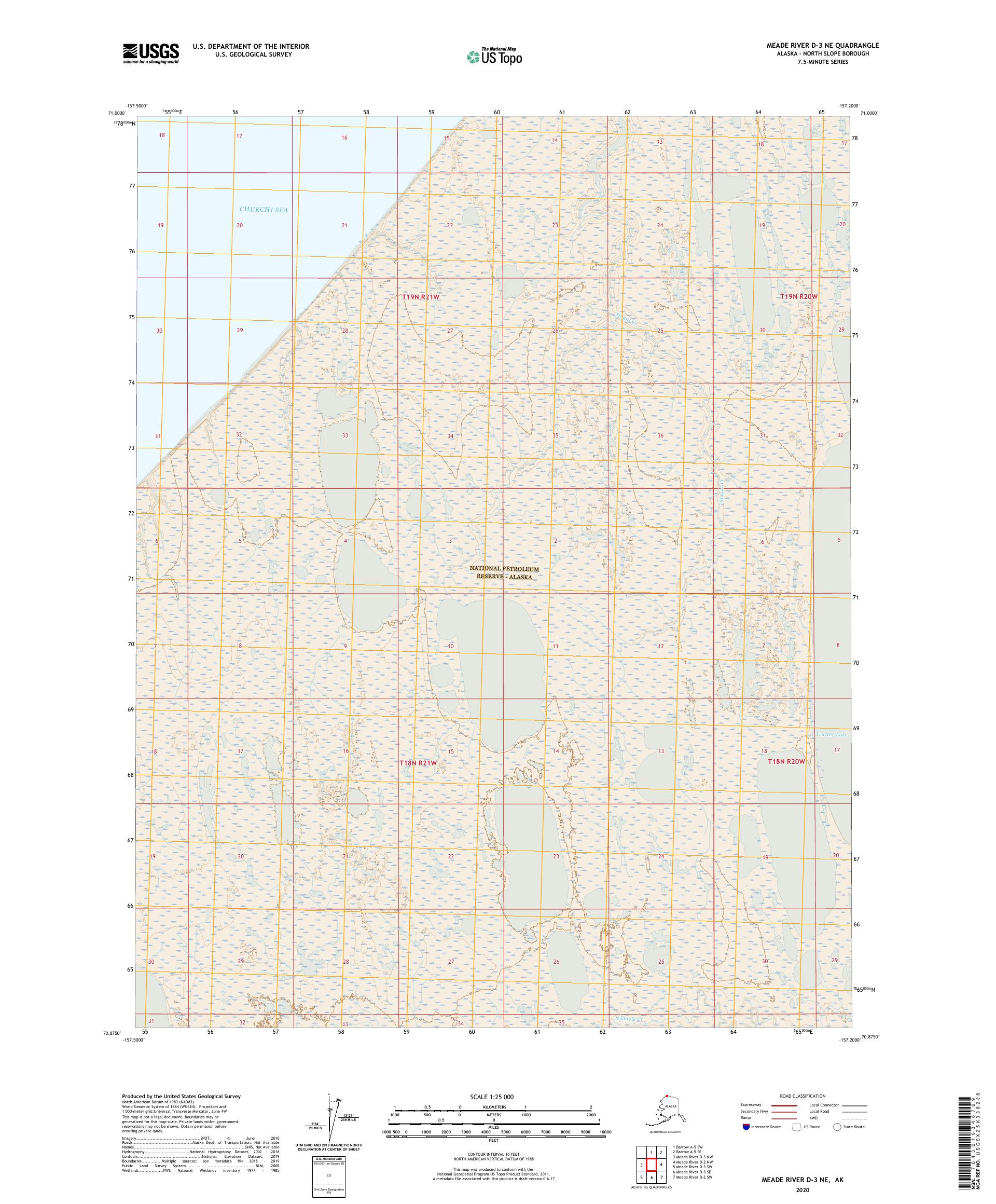 Meade River D-3 NE Alaska US Topo Map – MyTopo Map Store