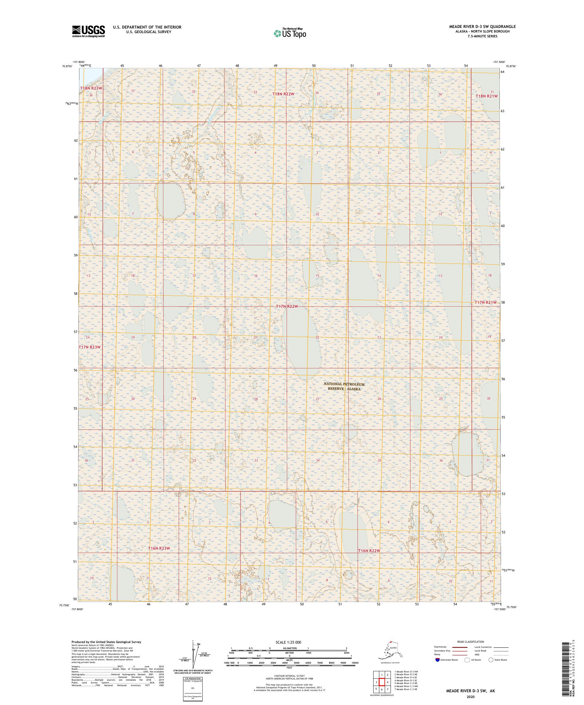 Meade River D-3 SW Alaska US Topo Map – MyTopo Map Store