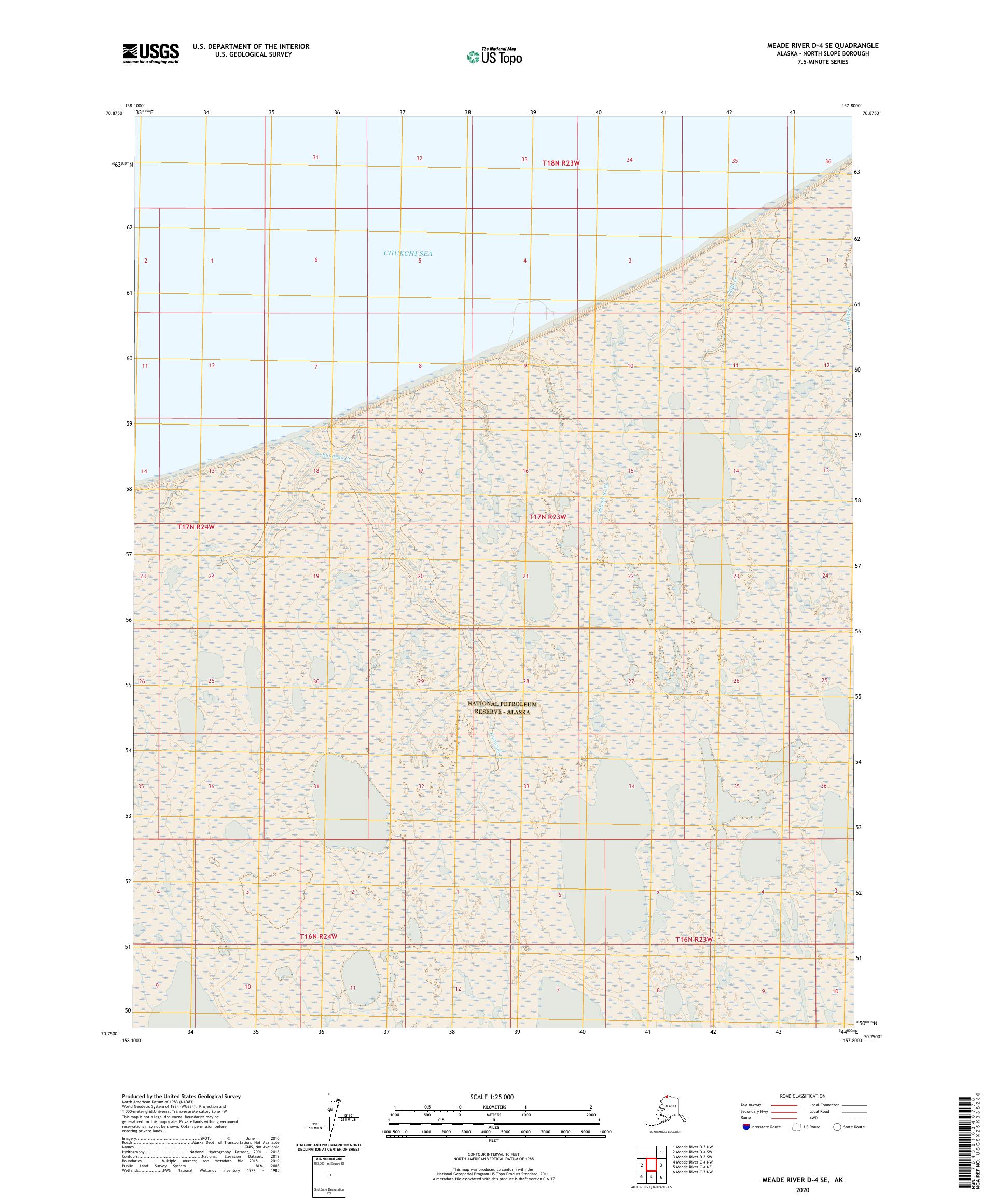 Meade River D-4 SE Alaska US Topo Map – MyTopo Map Store