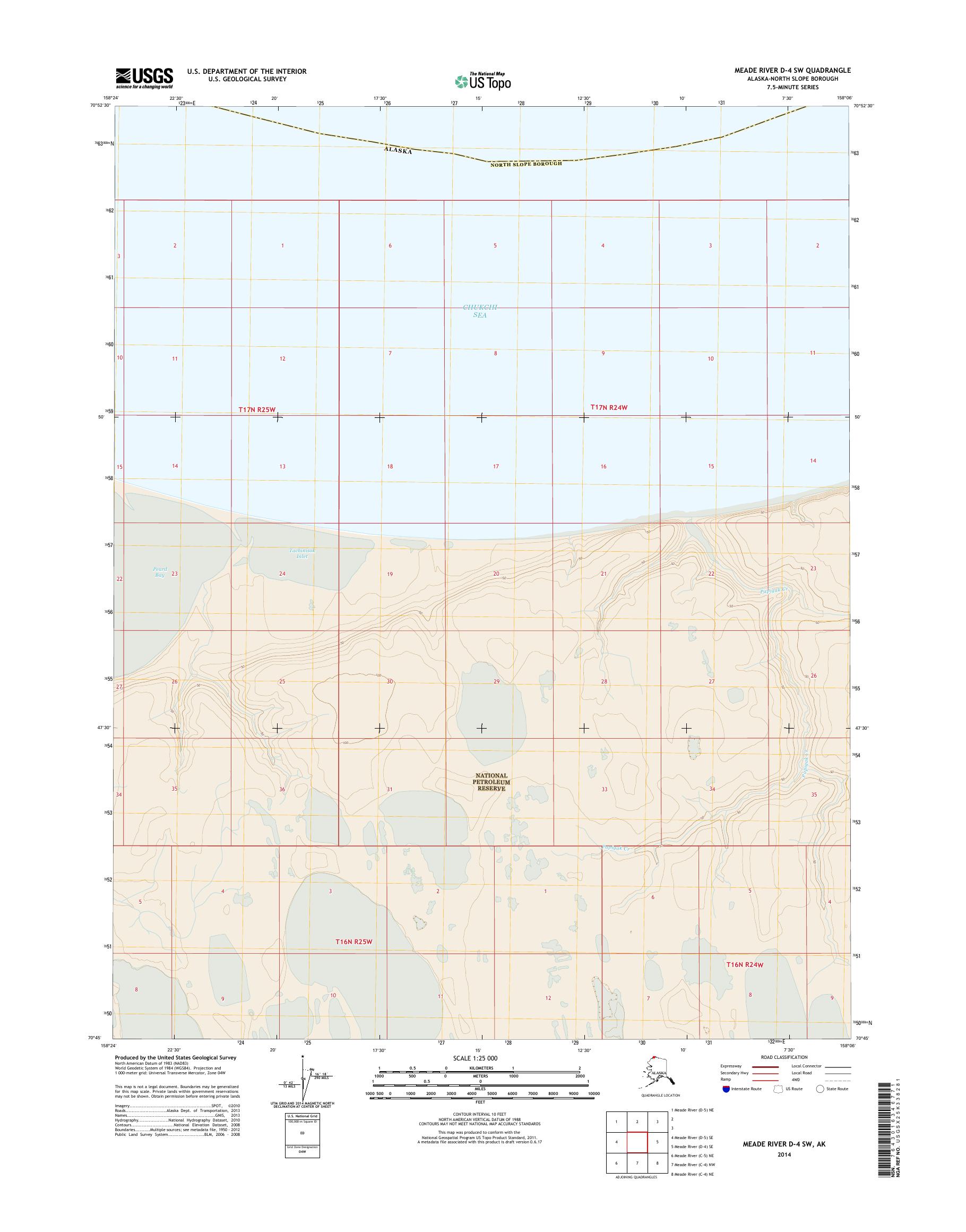 Meade River D-4 SW Alaska US Topo Map – MyTopo Map Store