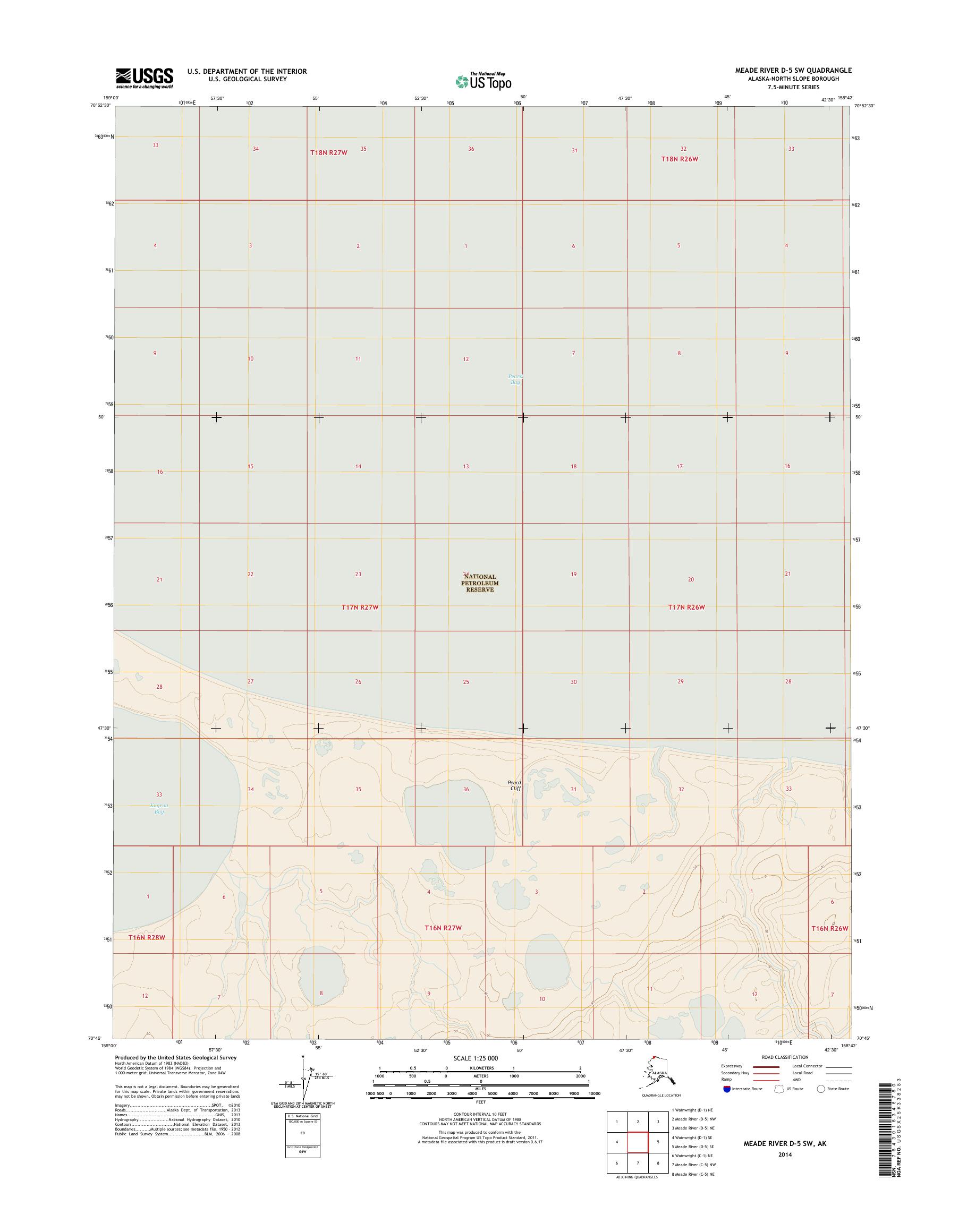 Meade River D-5 SW Alaska US Topo Map – MyTopo Map Store