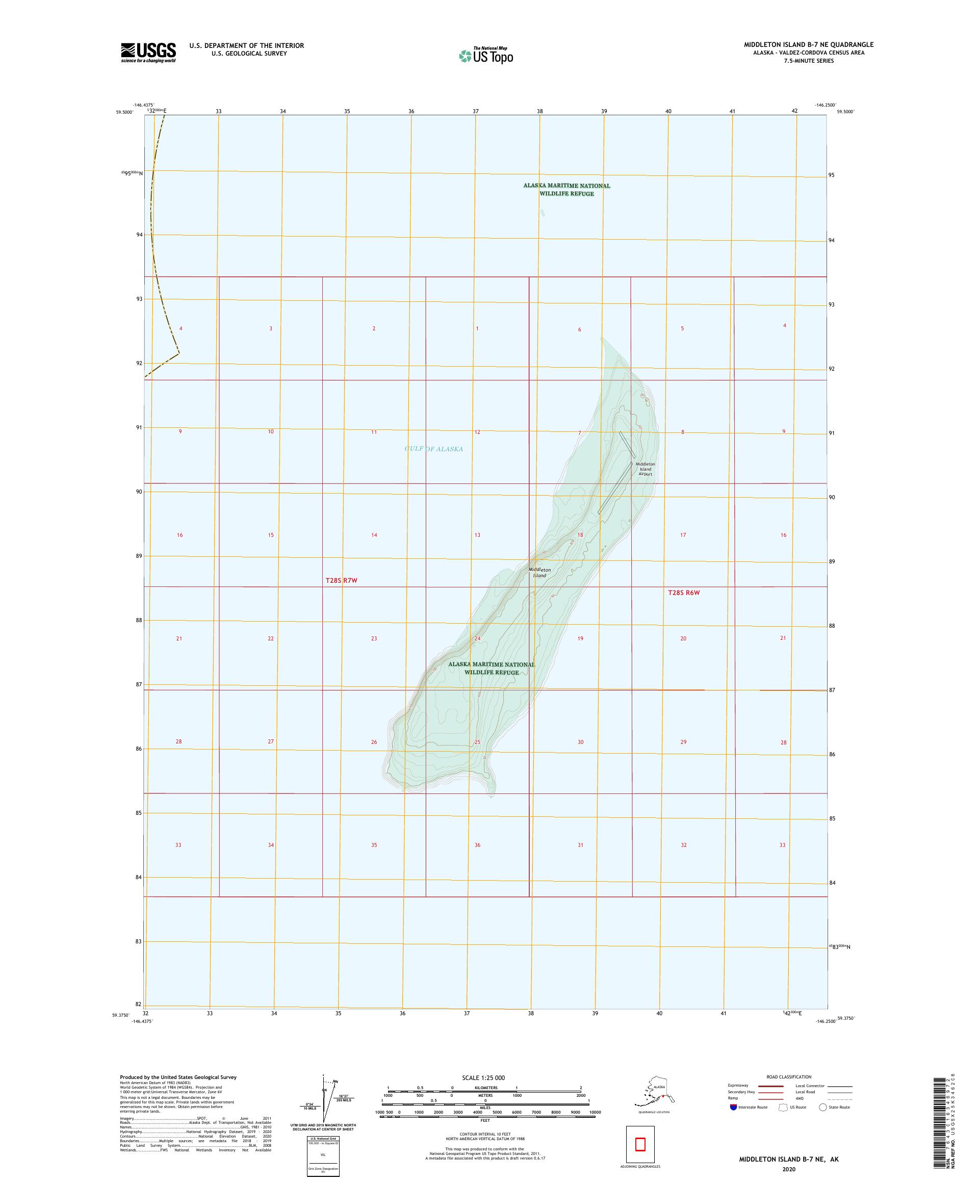 Middleton Island B-7 NE Alaska US Topo Map – MyTopo Map Store