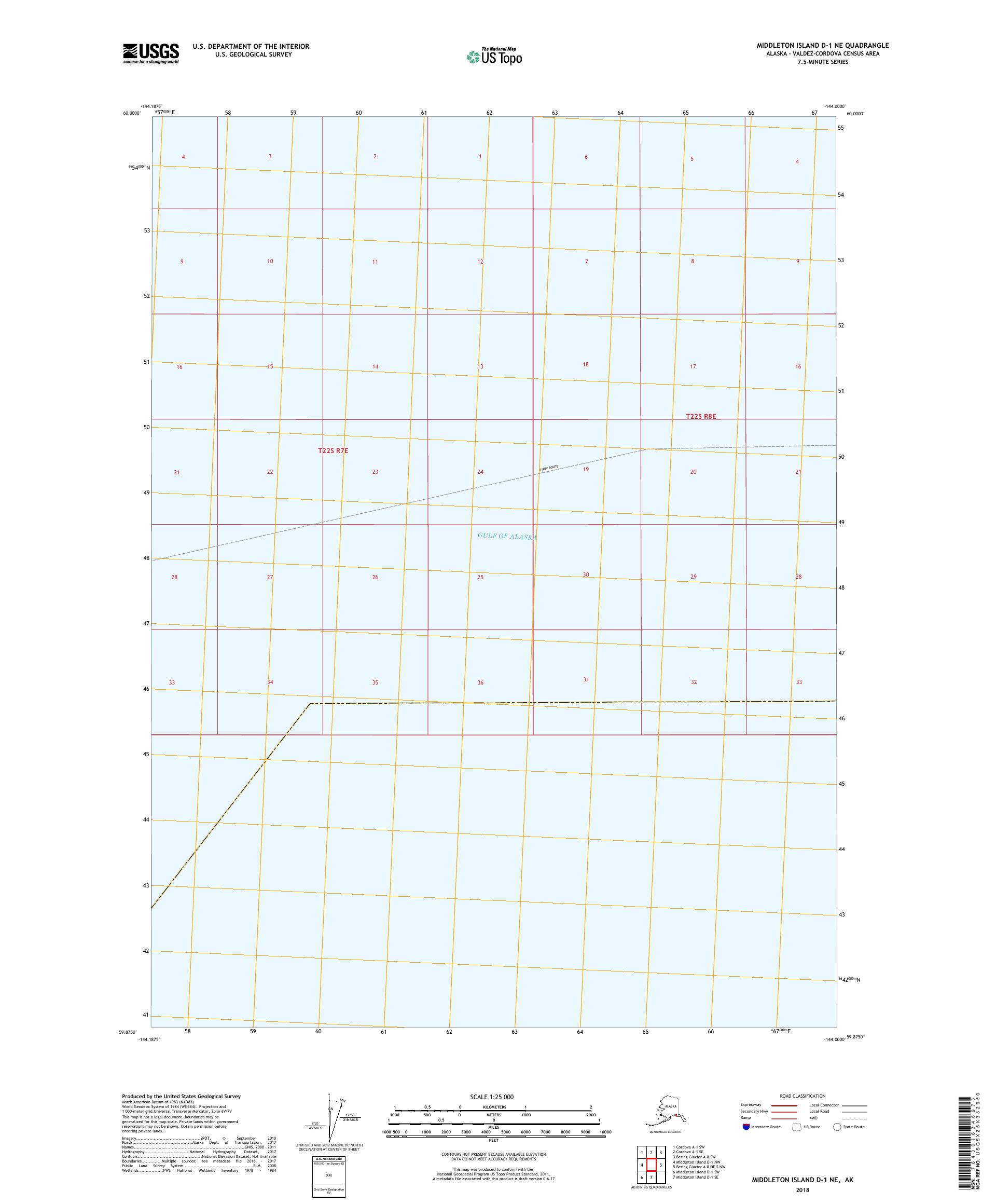 Middleton Island D-1 NE Alaska US Topo Map – MyTopo Map Store