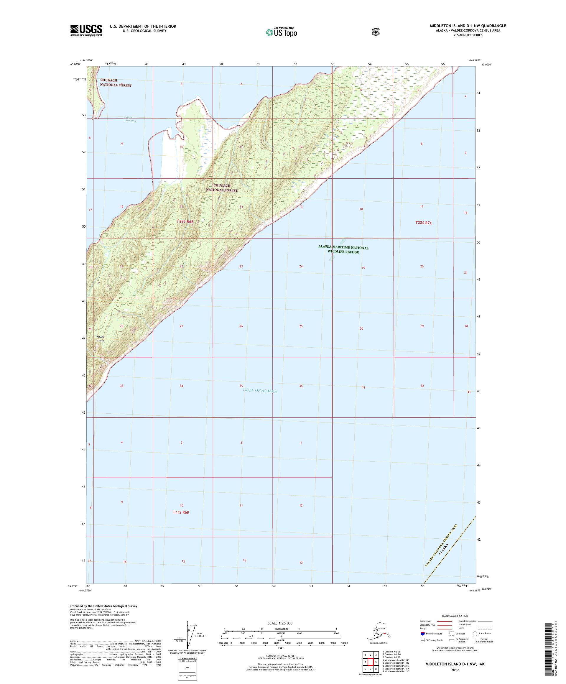 Middleton Island D-1 NW Alaska US Topo Map – MyTopo Map Store