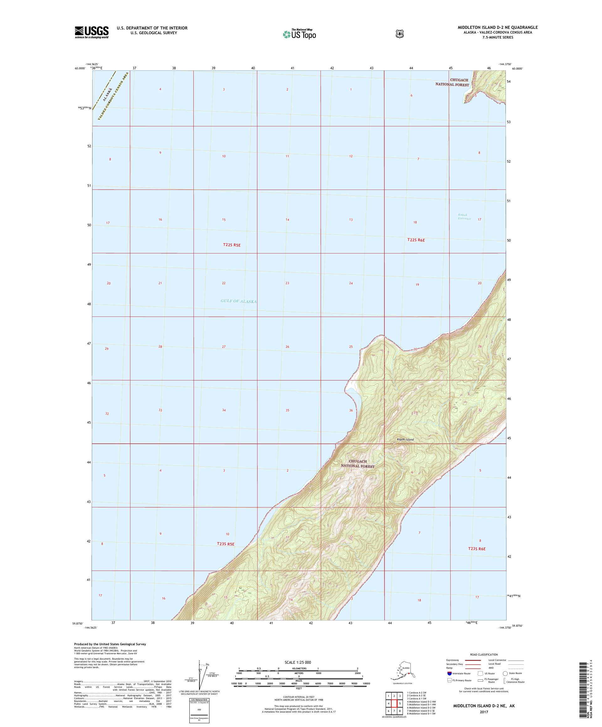 Middleton Island D-2 NE Alaska US Topo Map – MyTopo Map Store
