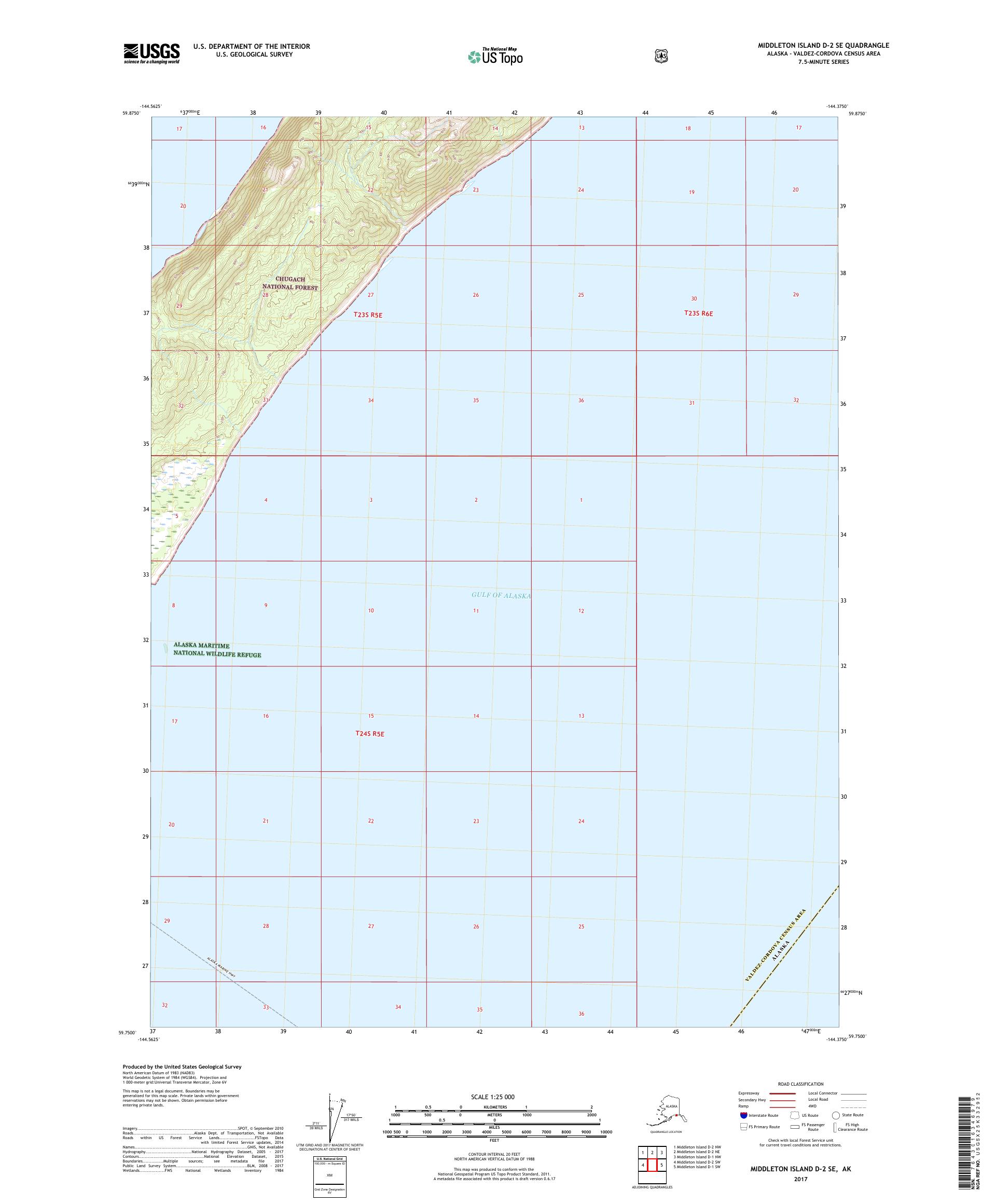 Middleton Island D-2 SE Alaska US Topo Map – MyTopo Map Store