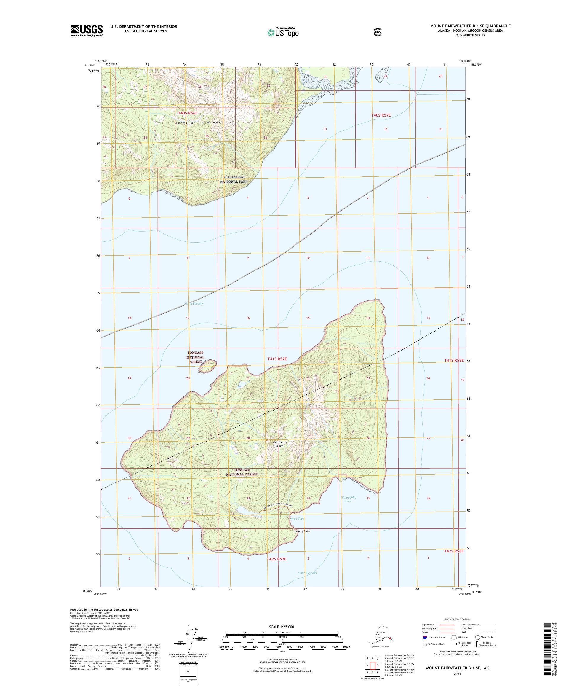Mount Fairweather B-1 SE Alaska US Topo Map – MyTopo Map Store