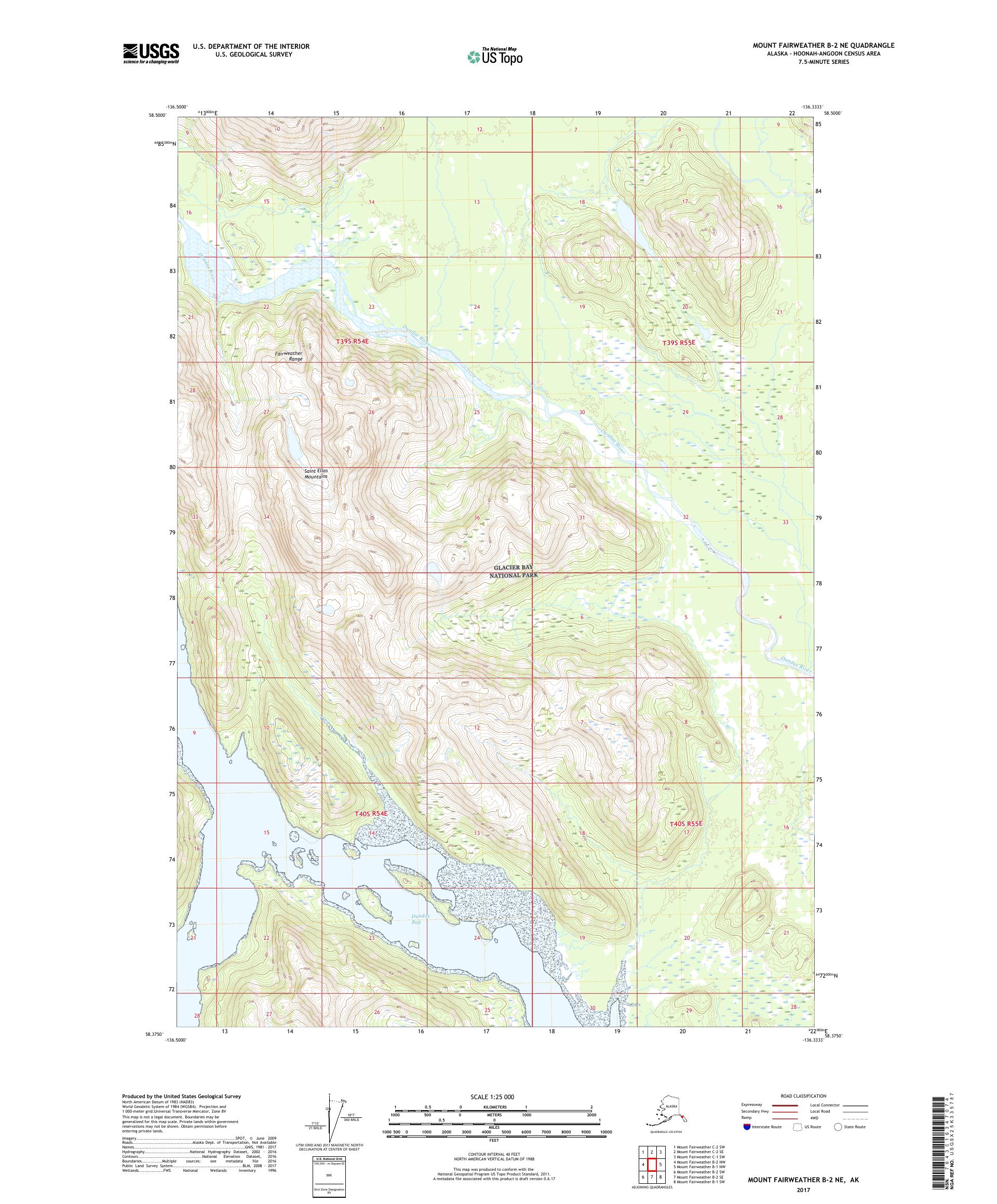 Mount Fairweather B-2 NE Alaska US Topo Map – MyTopo Map Store