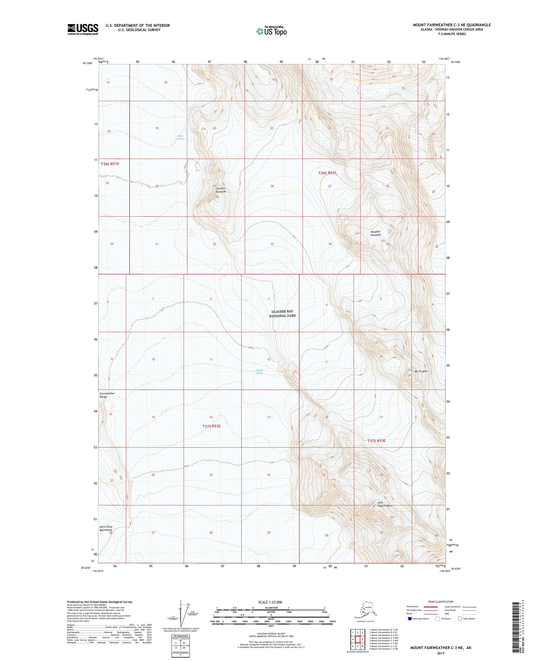 Mount Fairweather C-3 NE Alaska US Topo Map – MyTopo Map Store