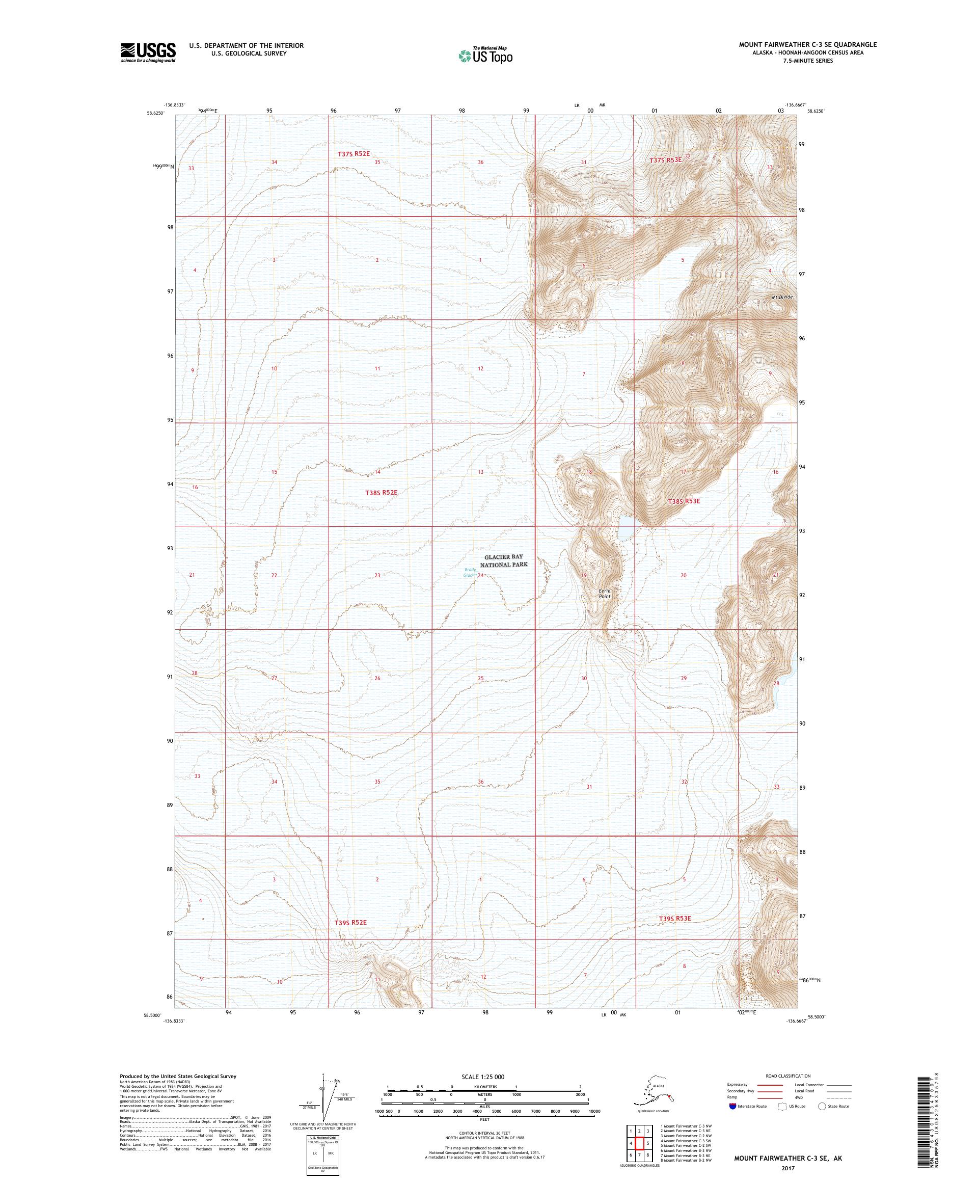 Mount Fairweather C-3 SE Alaska US Topo Map – MyTopo Map Store