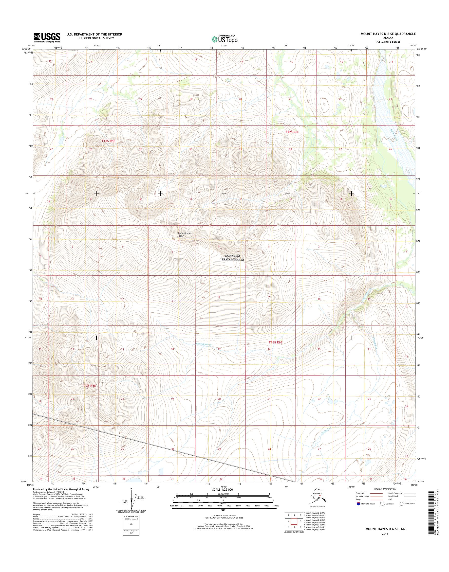 Mount Hayes D-6 SE Alaska US Topo Map – MyTopo Map Store