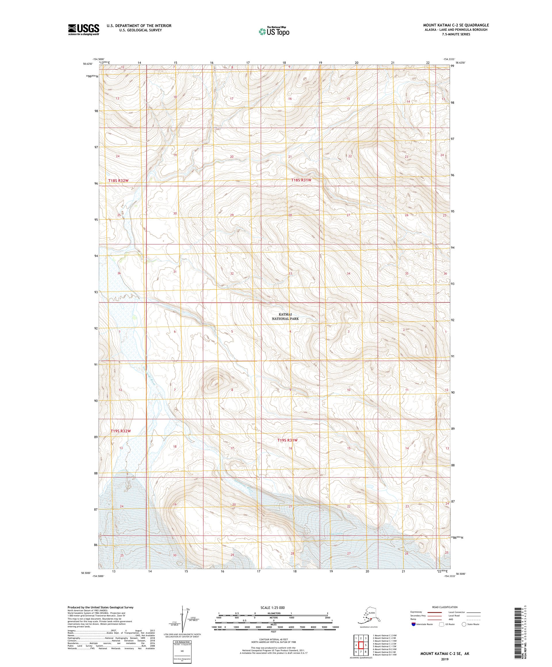 Mount Katmai C-2 SE Alaska US Topo Map – MyTopo Map Store