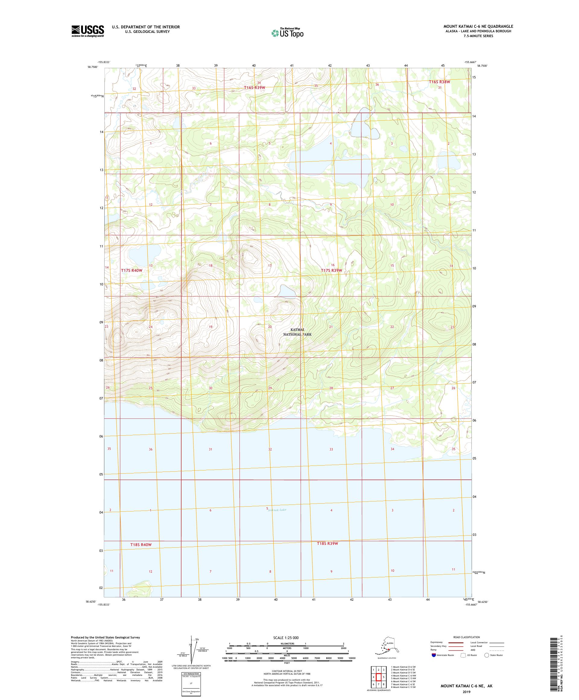 Mount Katmai C-6 NE Alaska US Topo Map – MyTopo Map Store