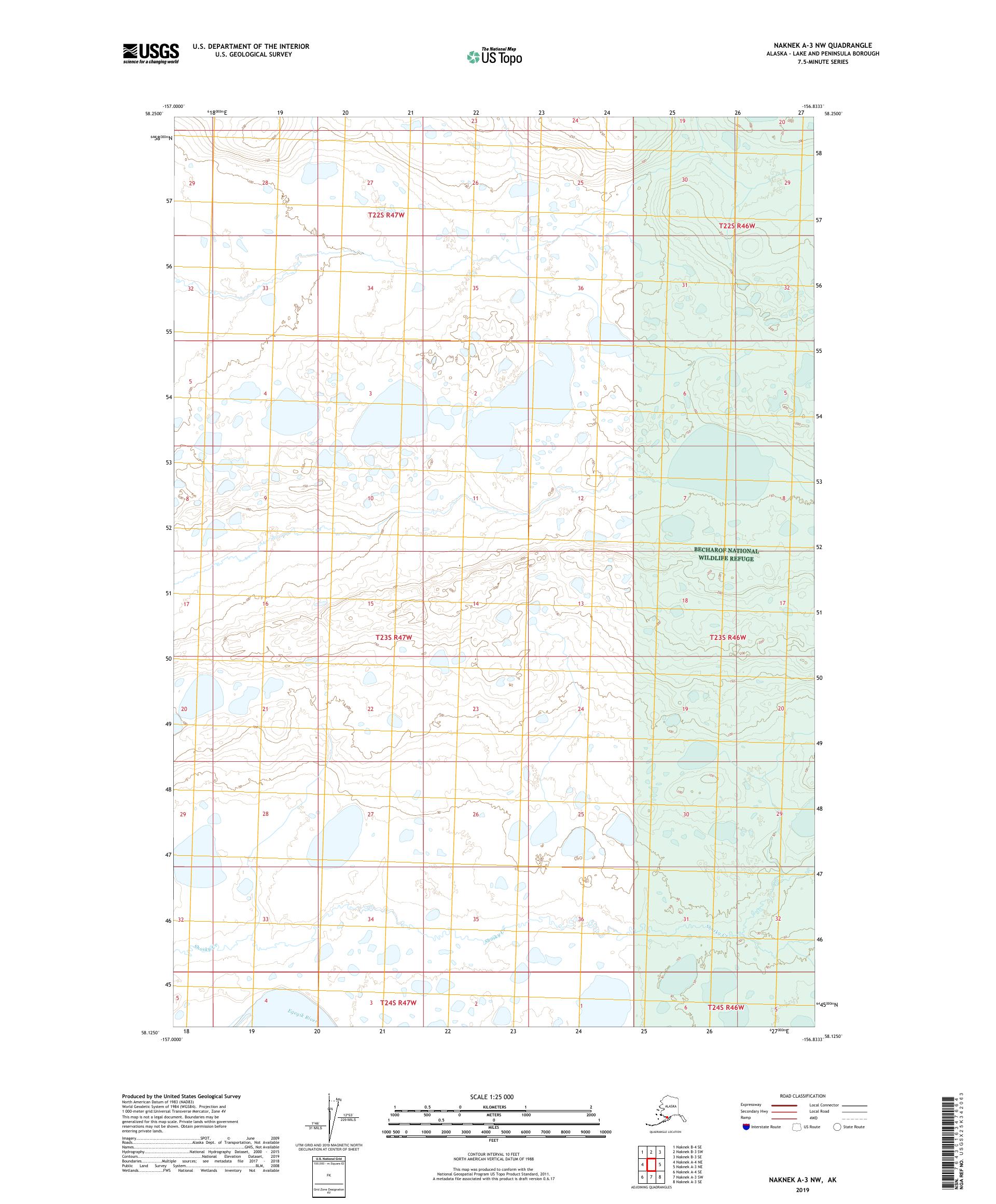 Naknek A-3 NW Alaska US Topo Map – MyTopo Map Store