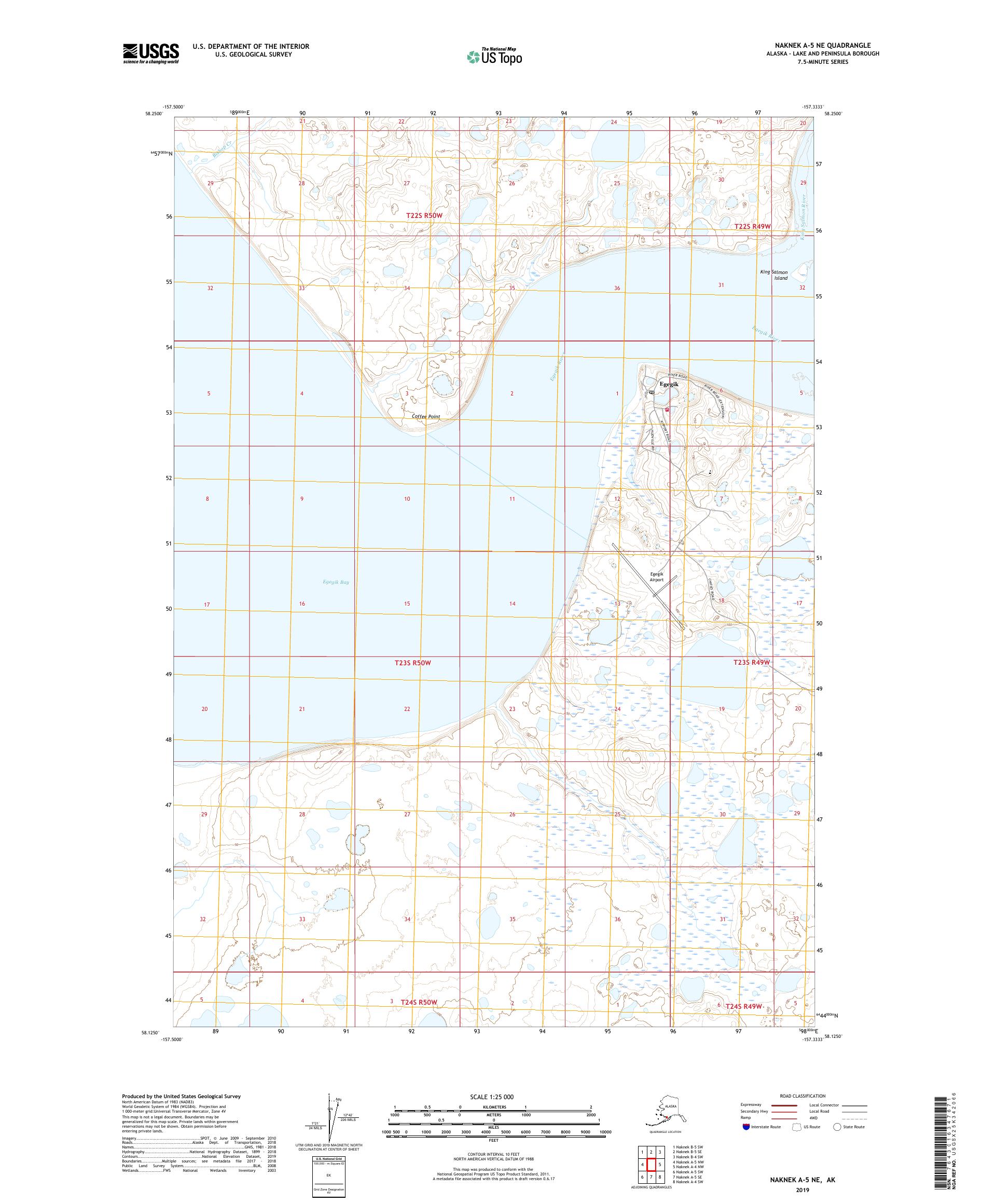 Naknek A-5 NE Alaska US Topo Map – MyTopo Map Store