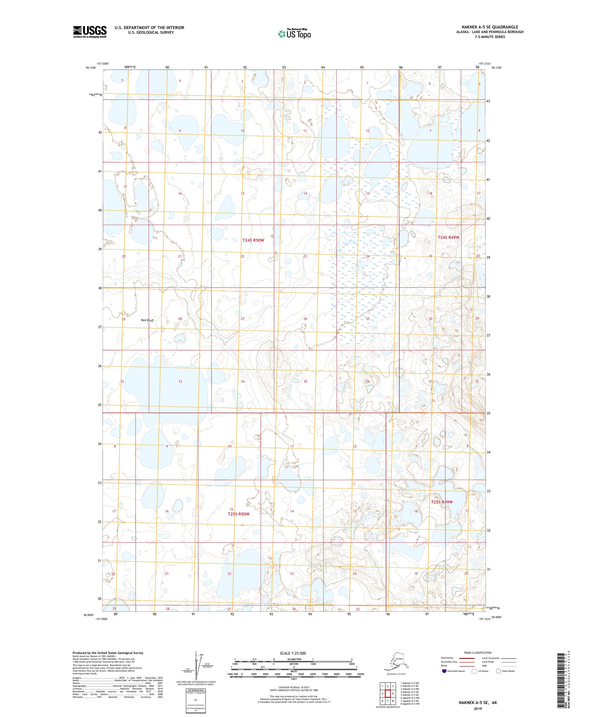 Naknek A-5 SE Alaska US Topo Map – MyTopo Map Store