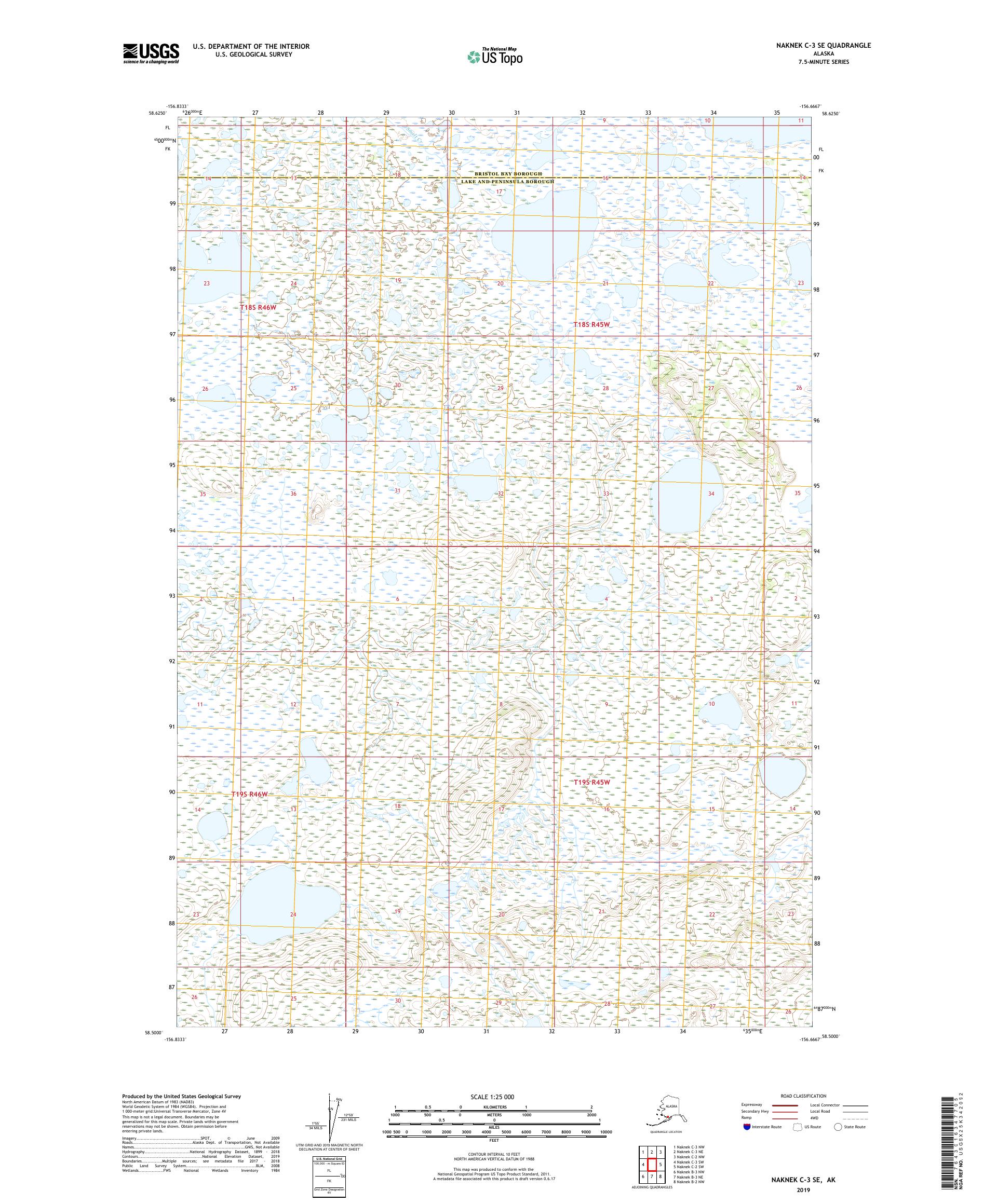 Naknek C-3 SE Alaska US Topo Map – MyTopo Map Store