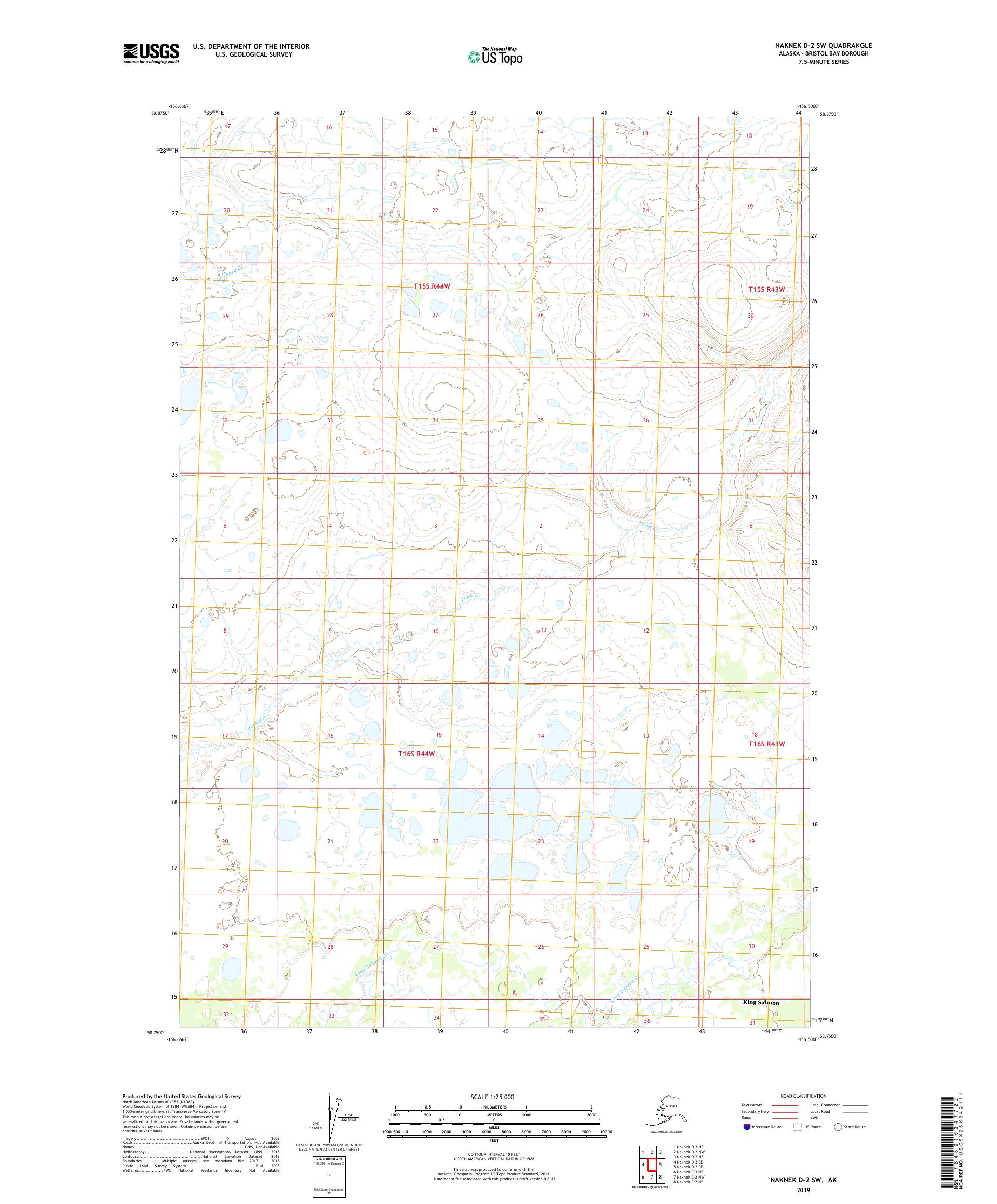 Naknek D-2 SW Alaska US Topo Map – MyTopo Map Store