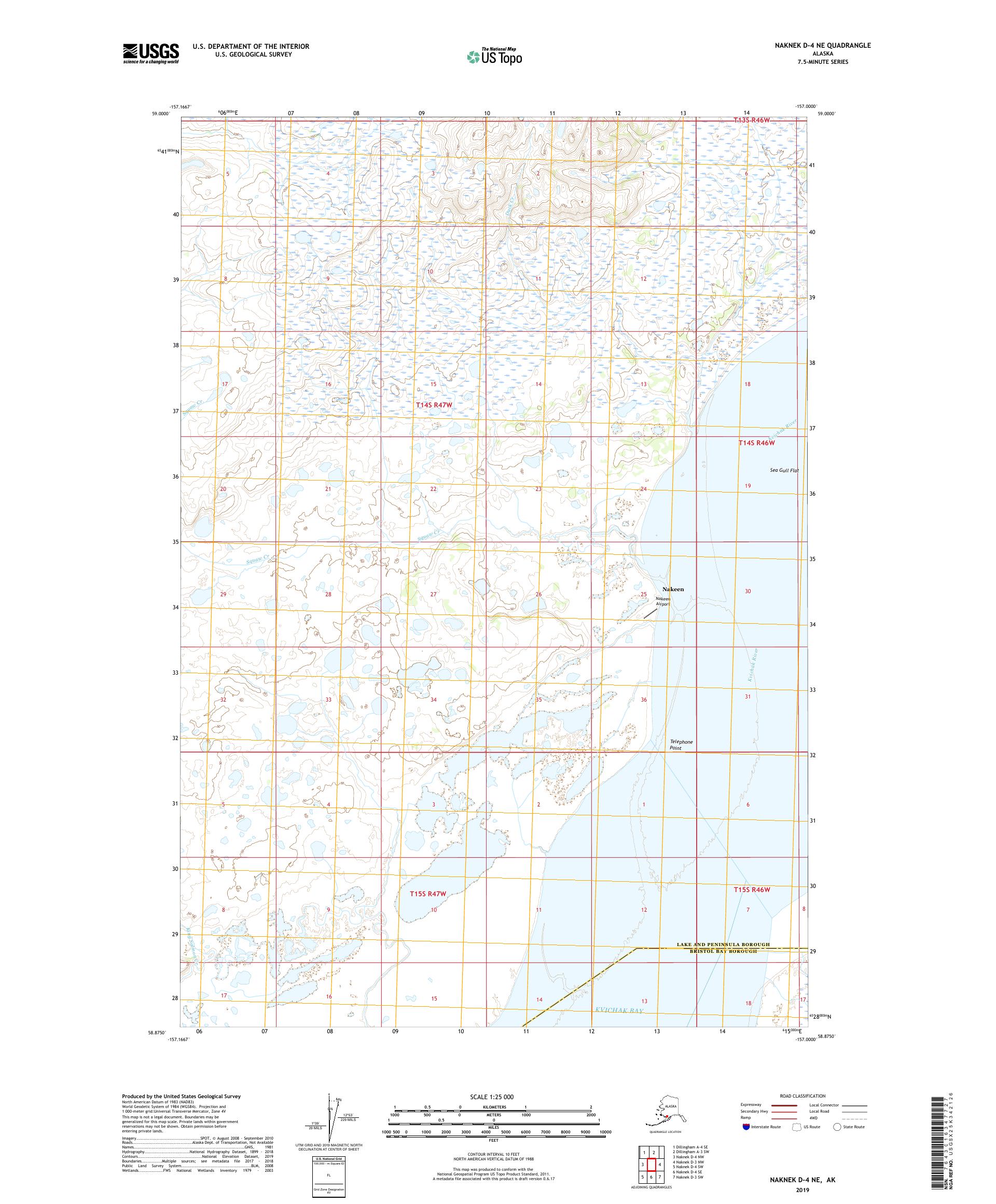 Naknek D-4 NE Alaska US Topo Map – MyTopo Map Store