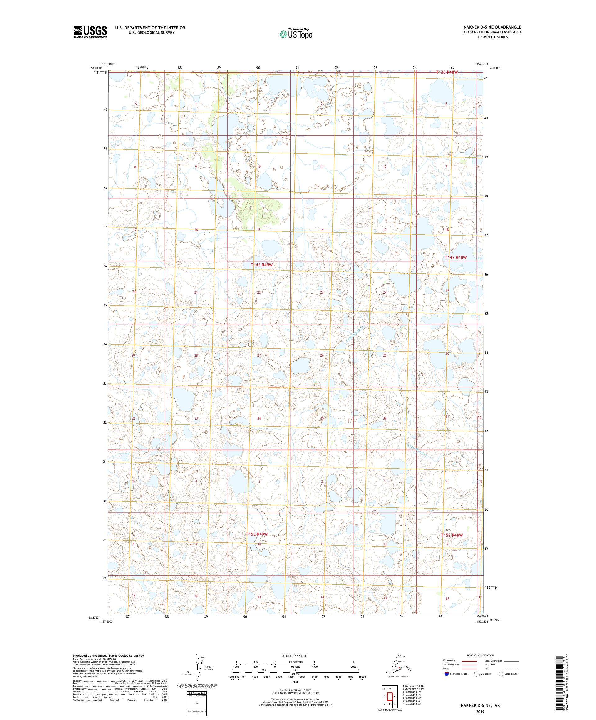 Naknek D-5 NE Alaska US Topo Map – MyTopo Map Store