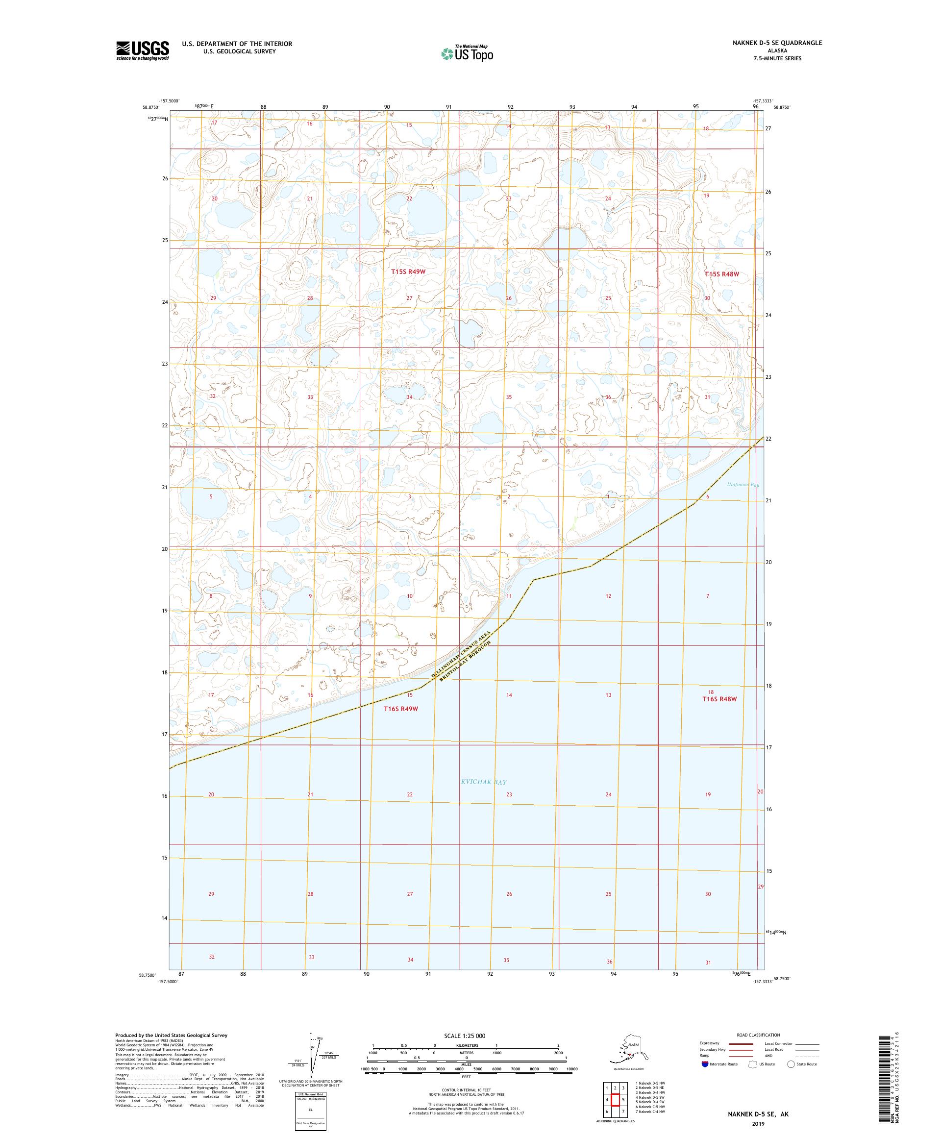 Naknek D-5 SE Alaska US Topo Map – MyTopo Map Store