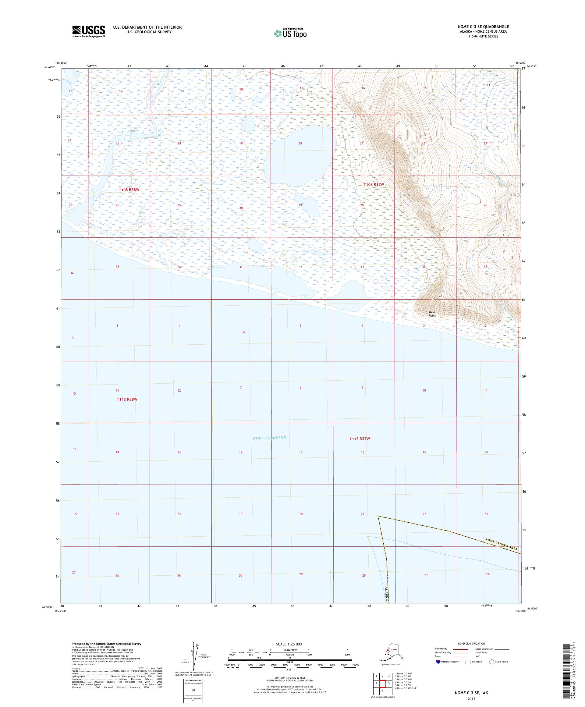 Nome C-3 SE Alaska US Topo Map – MyTopo Map Store