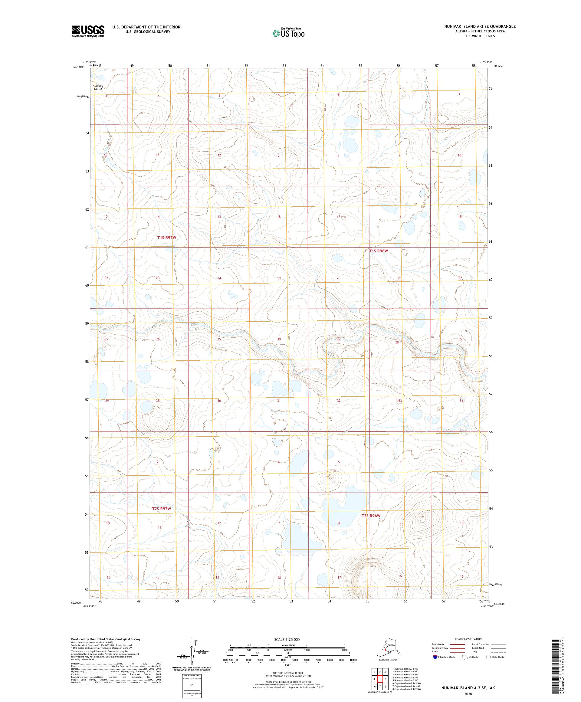 Nunivak Island A-3 SE Alaska US Topo Map – MyTopo Map Store